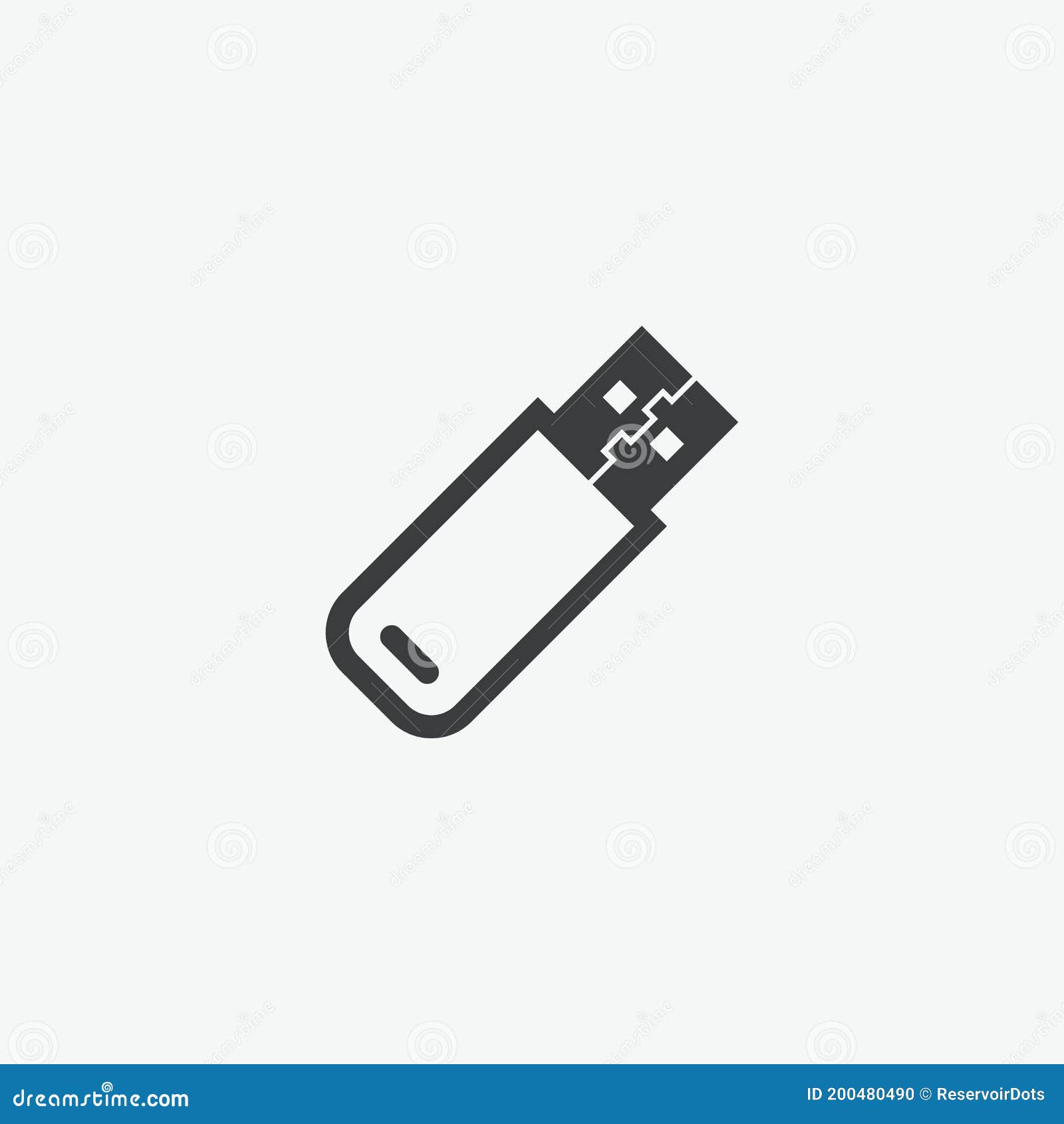 Memory Stick Usb-pictogram Plat Vector Illustratie - Illustration of ...