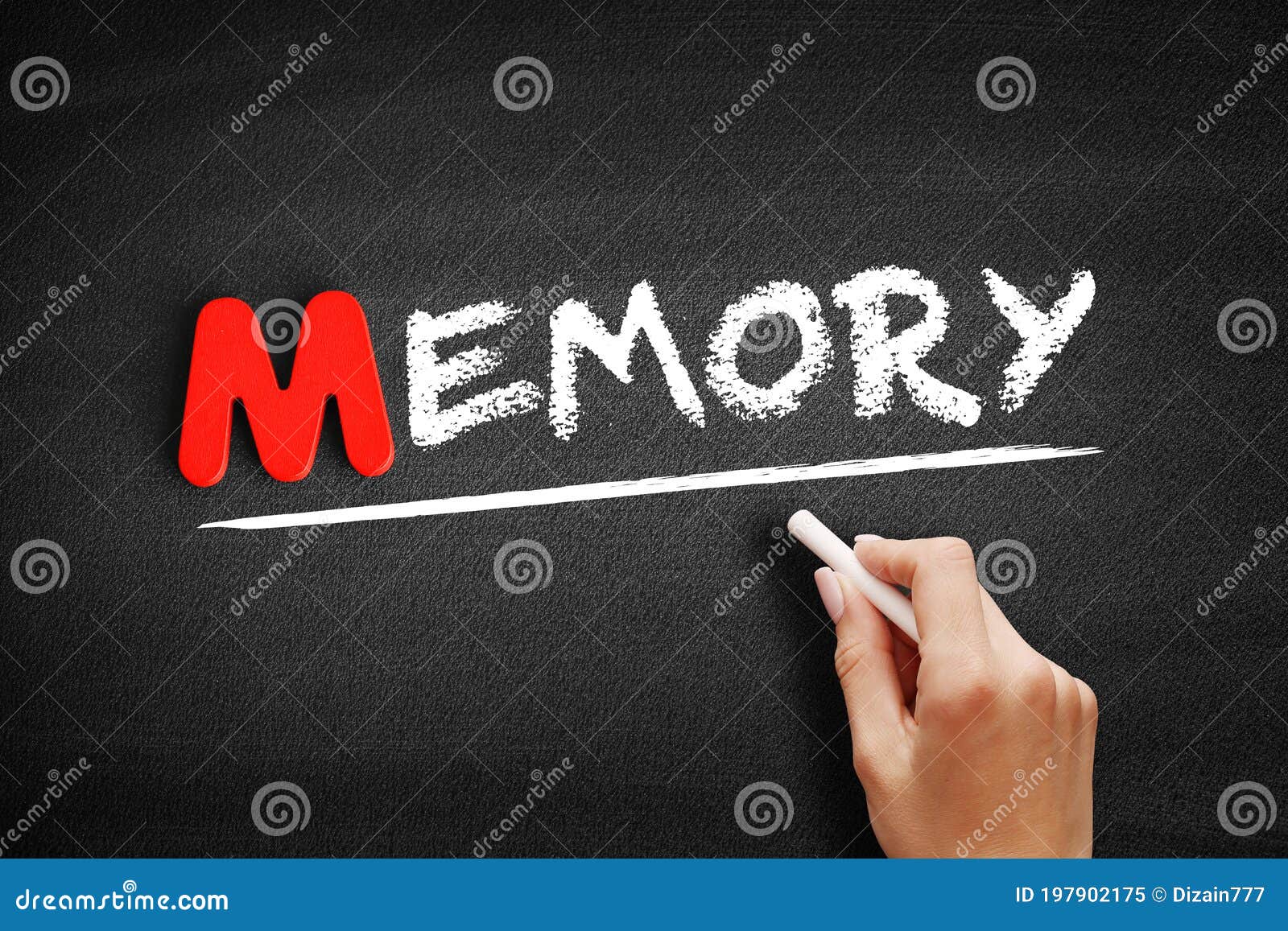 Memory text on blackboard stock image. Image of design - 197902175