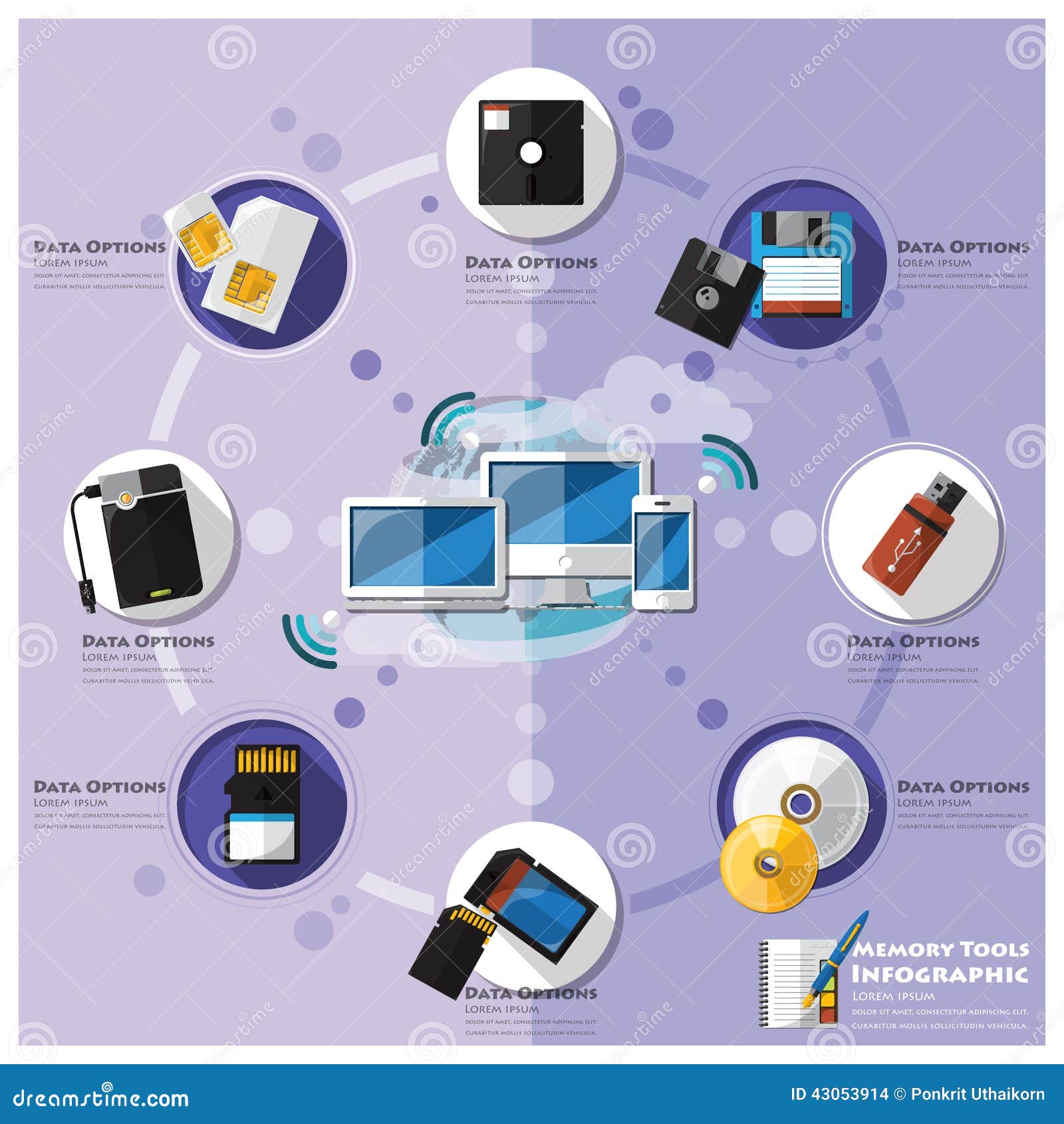 Memory Tools Flat Icon Infographic Stock Vector - Illustration of flash ...