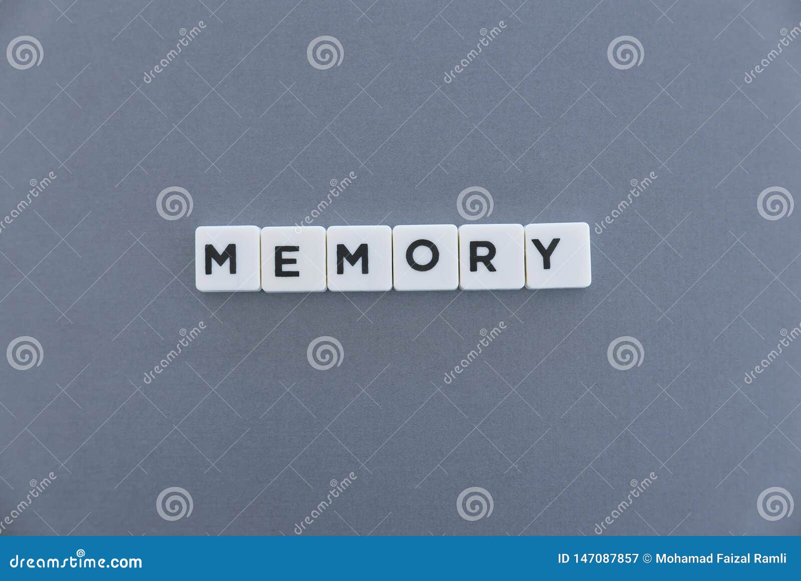 Memory Word Made of Square Letter Word on Grey Background Stock Image ...