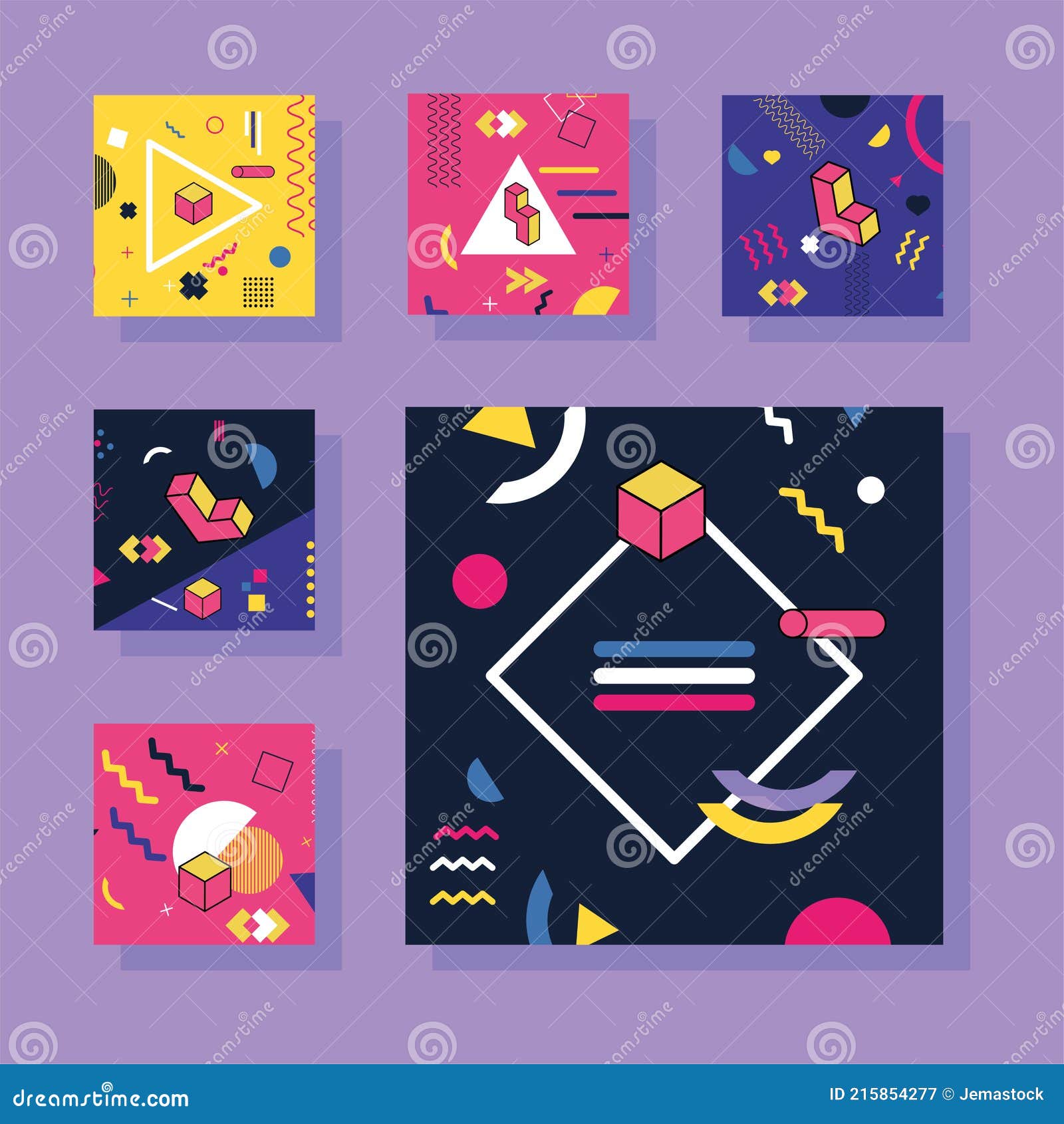 Fucsia Memphis Background Cartoon Vector | CartoonDealer.com #215850903