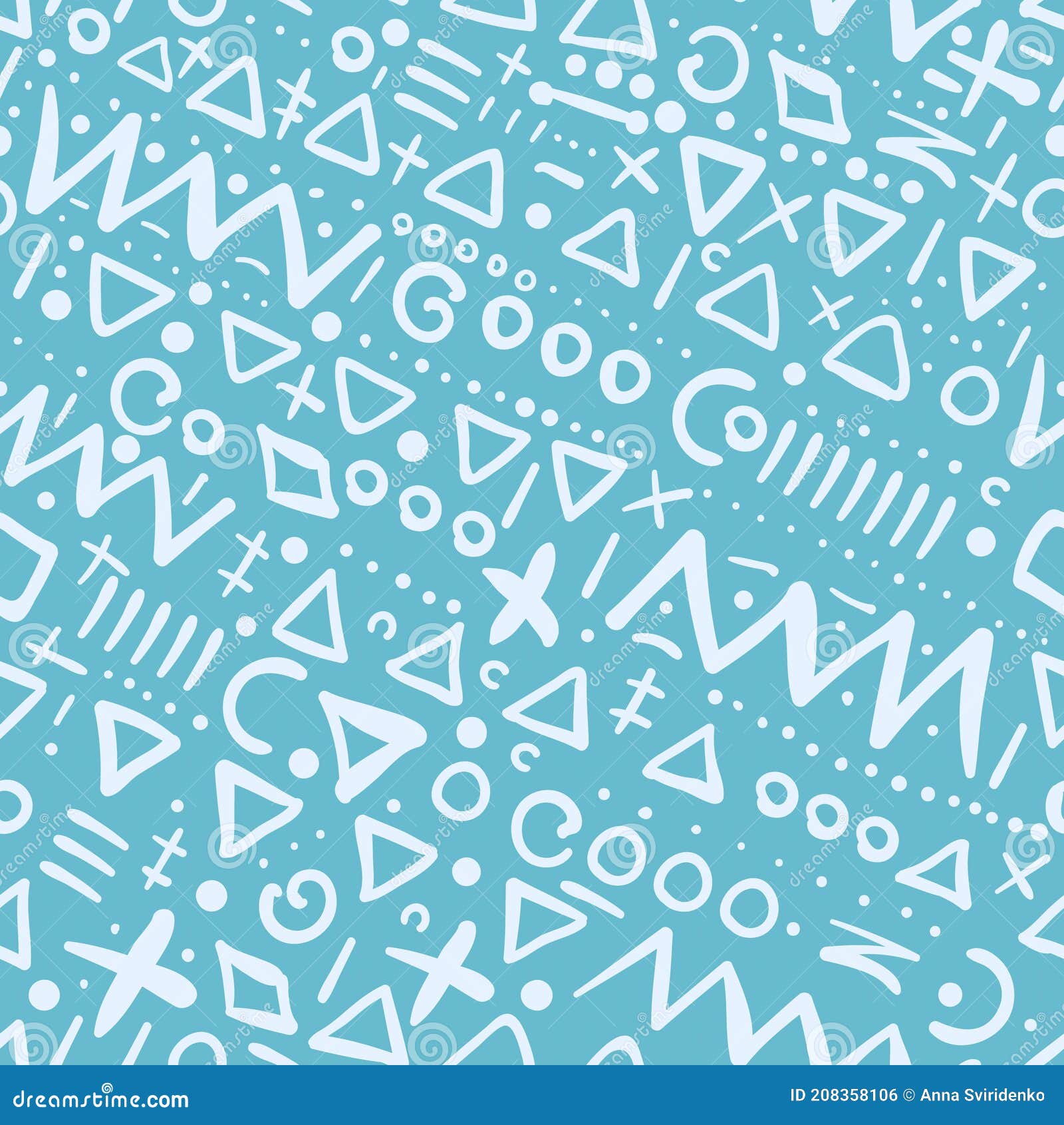 Memphis Blue Pattern Minimal Geometric Background Stock Illustration ...