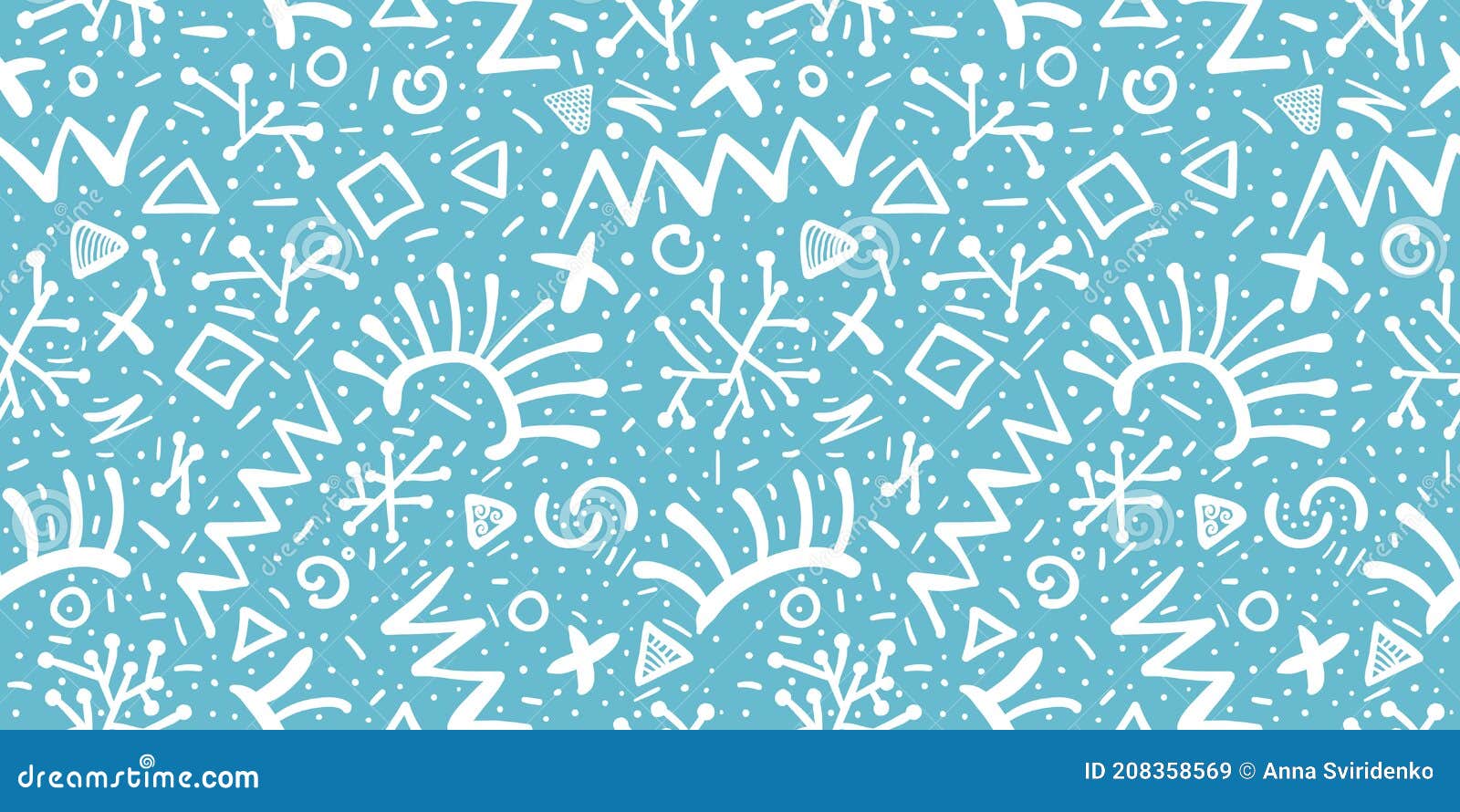 Memphis Blue Pattern Minimal Geometric Background Stock Illustration ...