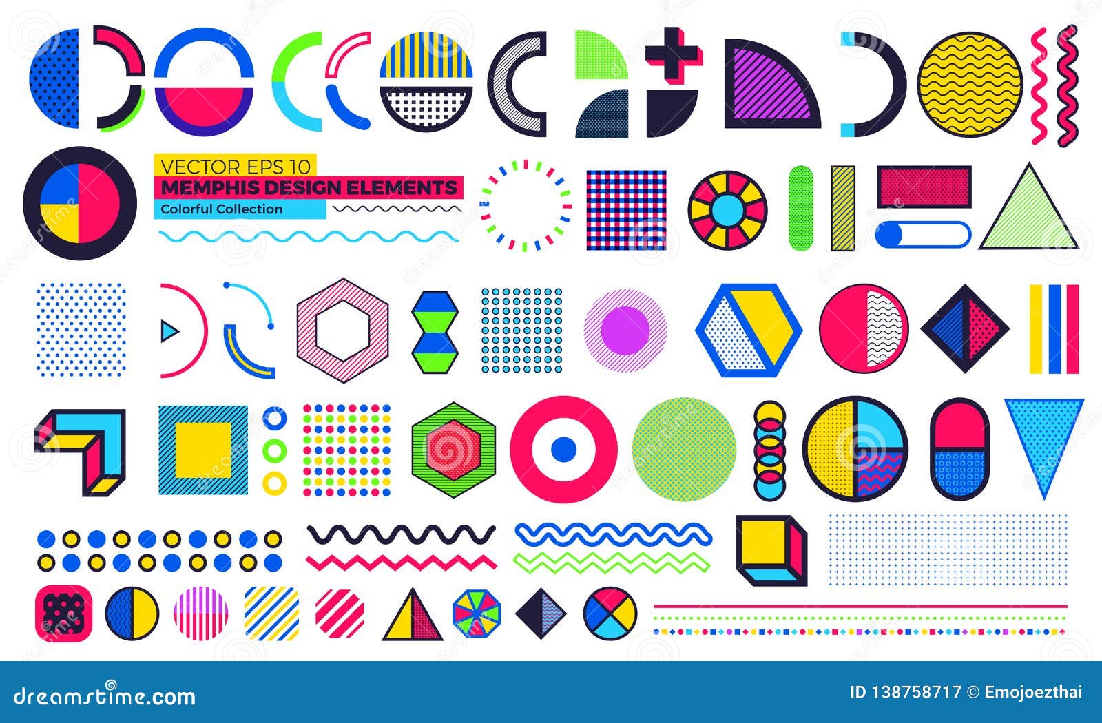 Memphis design element stock vector. Illustration of fashion - 138758717