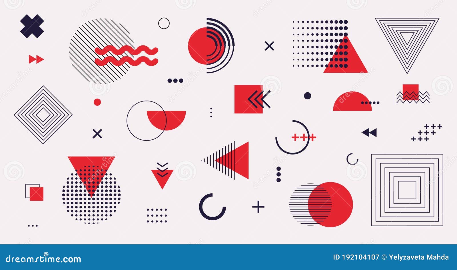 Memphis Design Elements Mega Set. Abstract Geometric Line Graphic ...