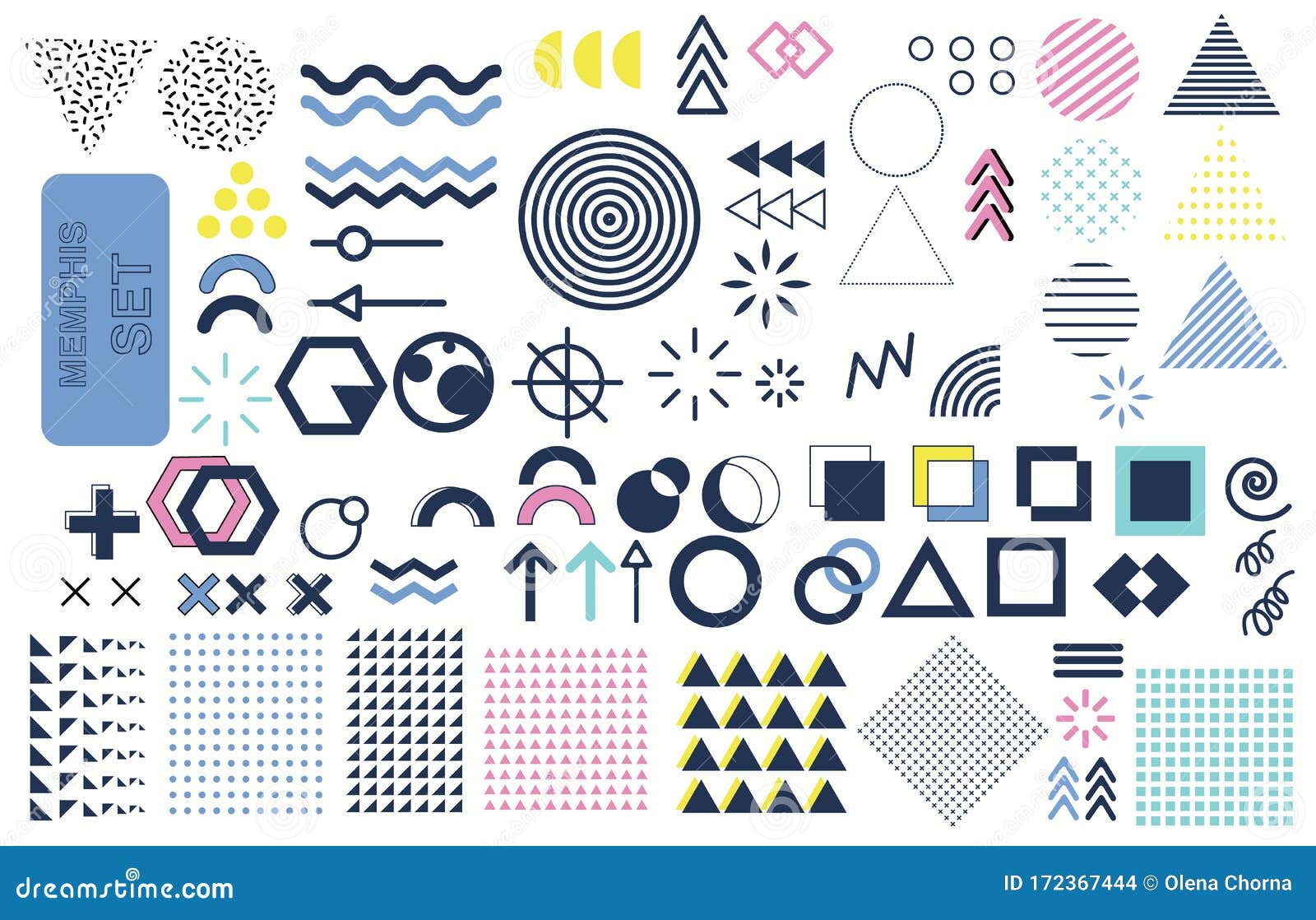 Memphis Design Elements Set Stock Illustration - Illustration of flat ...