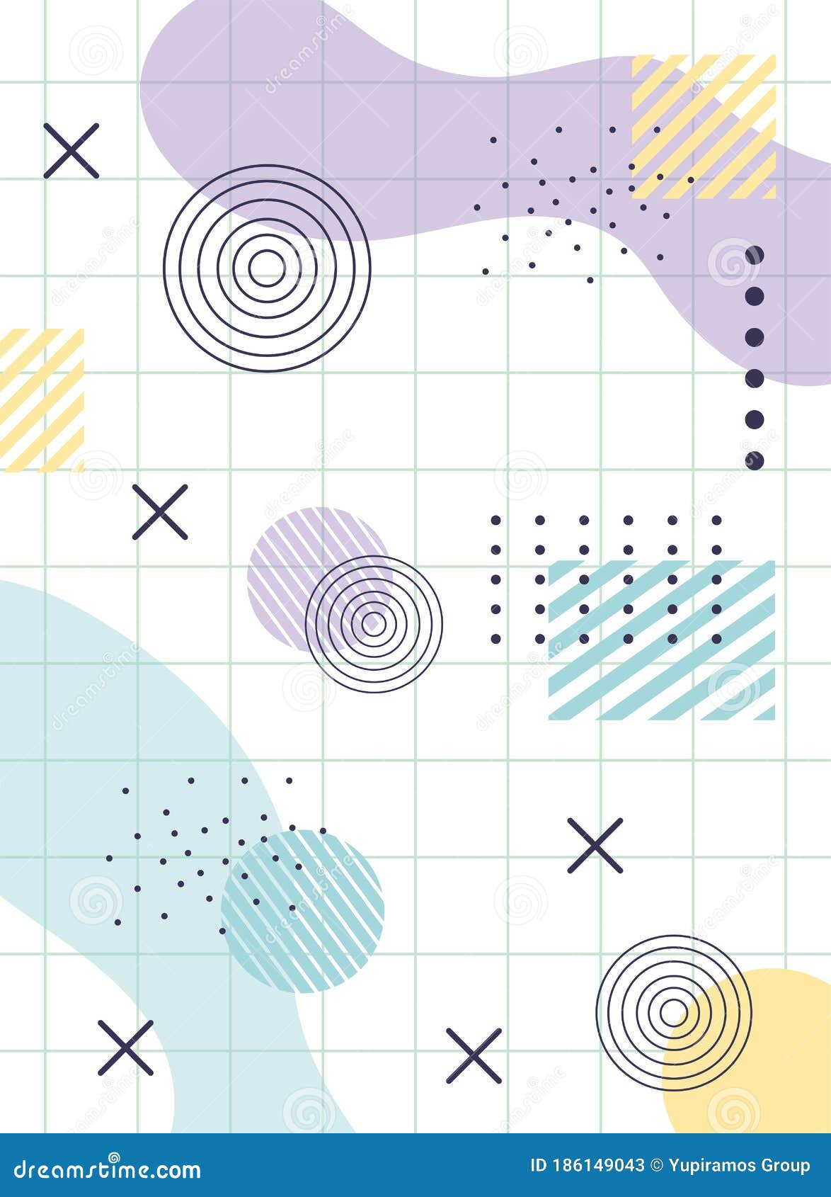 Memphis Minimal Design Decoration 80s 90s Style Abstract Grid ...