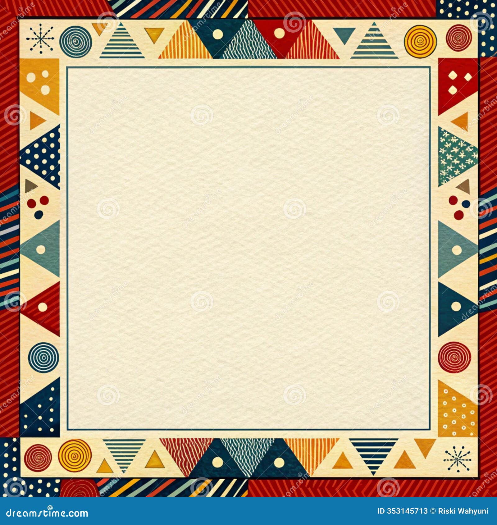 Memphis Pattern Border with Paper Texture and Autumn Night Palette ...