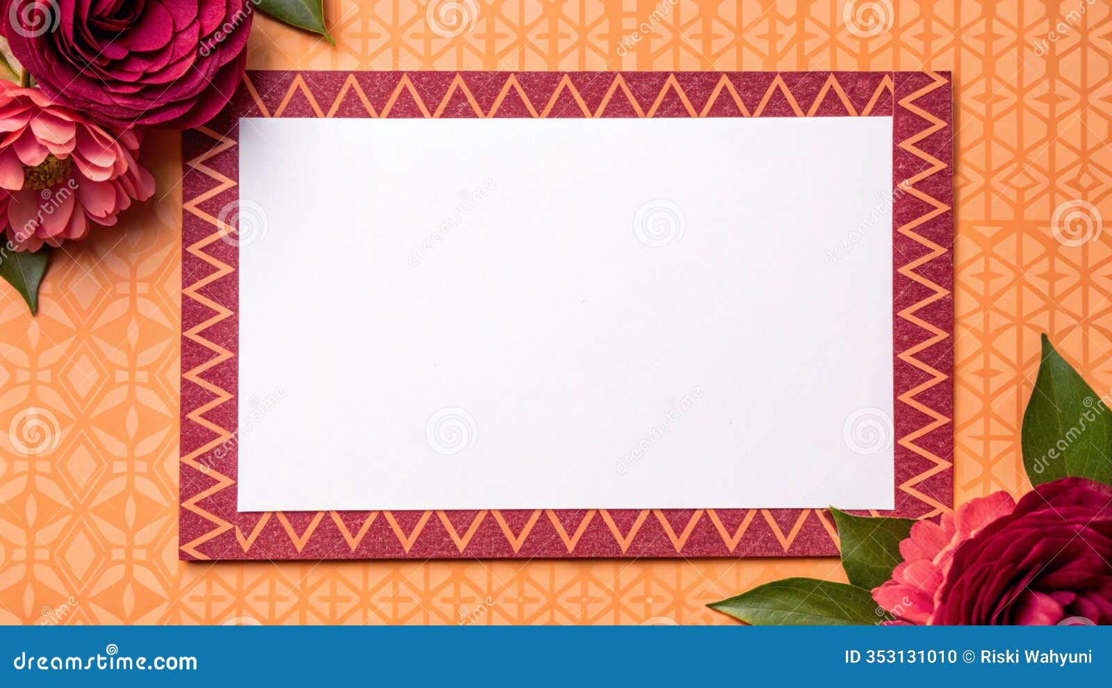 Memphis Pattern Border with Paper Texture and Crimson Sunset Palette ...