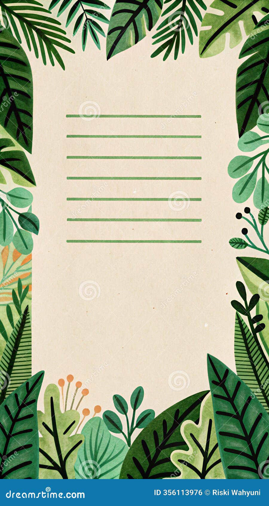 Memphis Pattern Border with Paper Texture and Forest Whisper Palette ...