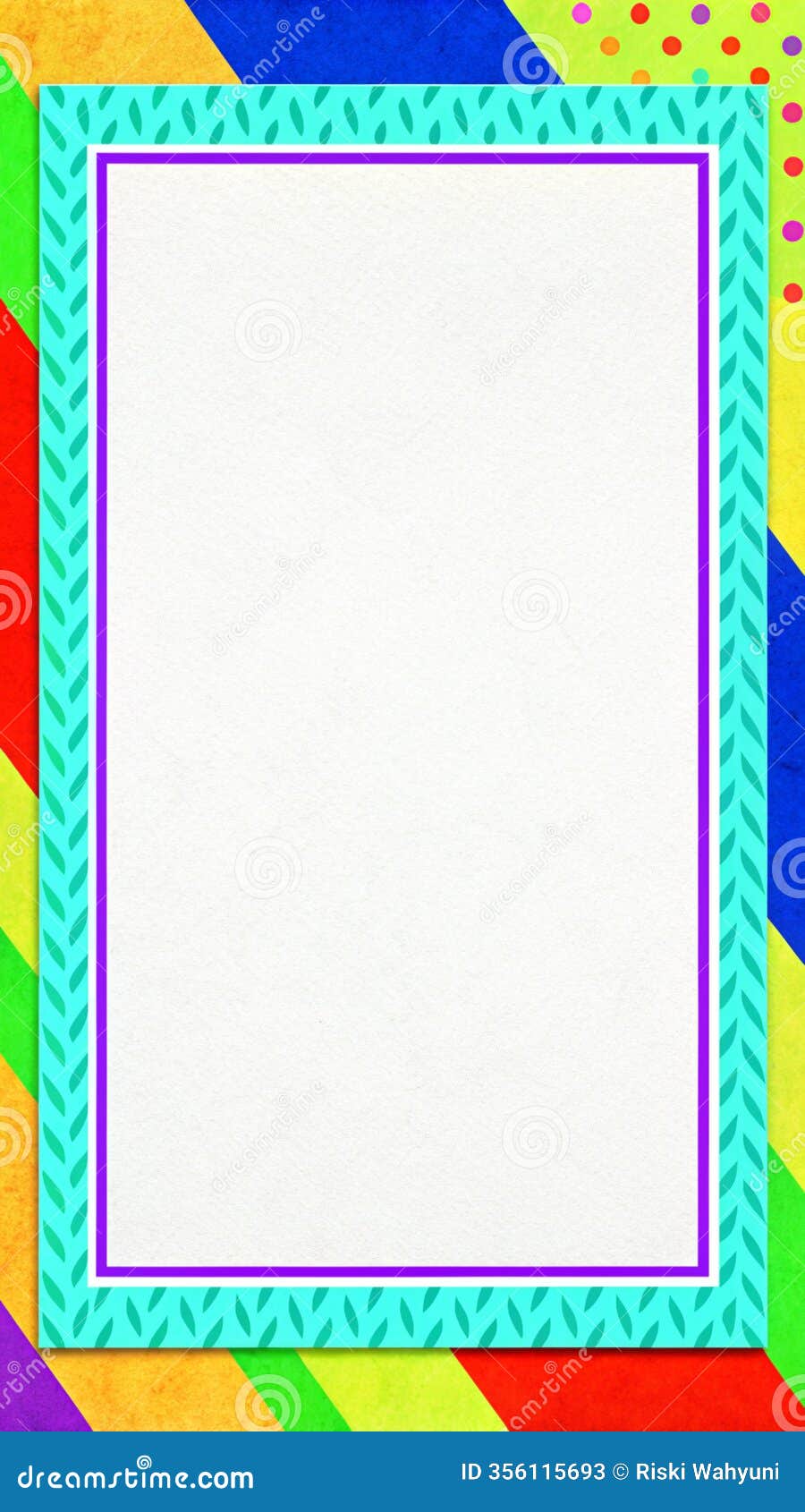 Memphis Pattern Border with Paper Texture and Neon Spectrum Palette ...