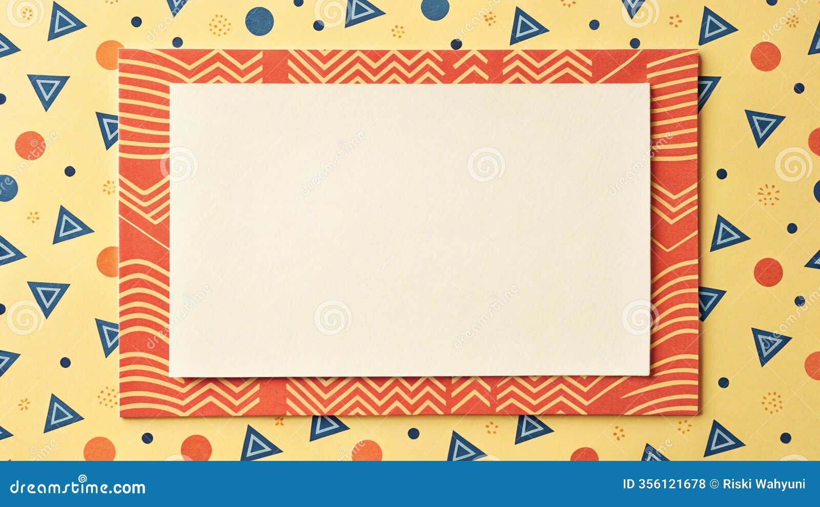 Memphis Pattern Border with Paper Texture and Sunset Sail Palette Stock ...