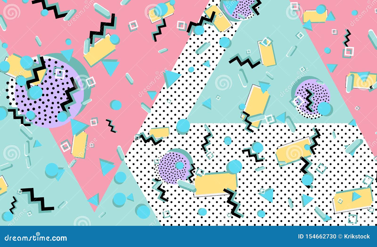 Memphis Pattern. Geometric Shapes Stock Vector - Illustration of line ...