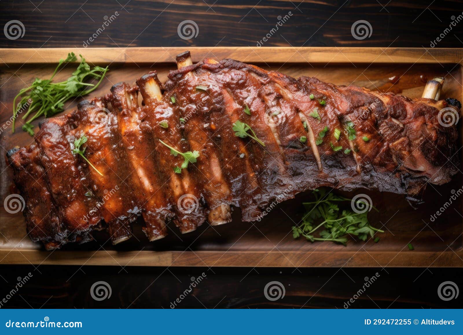 Memphis Pork Ribs Photographed from Top-down Perspective Stock Image ...