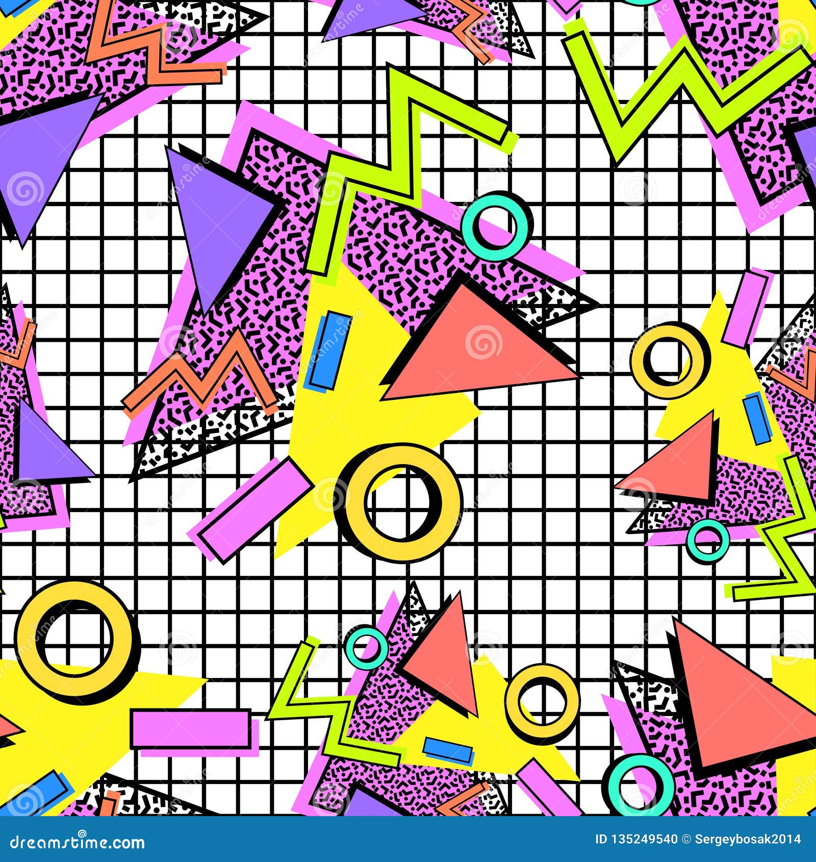 Memphis 80s pattern stock vector. Illustration of cool - 135249540