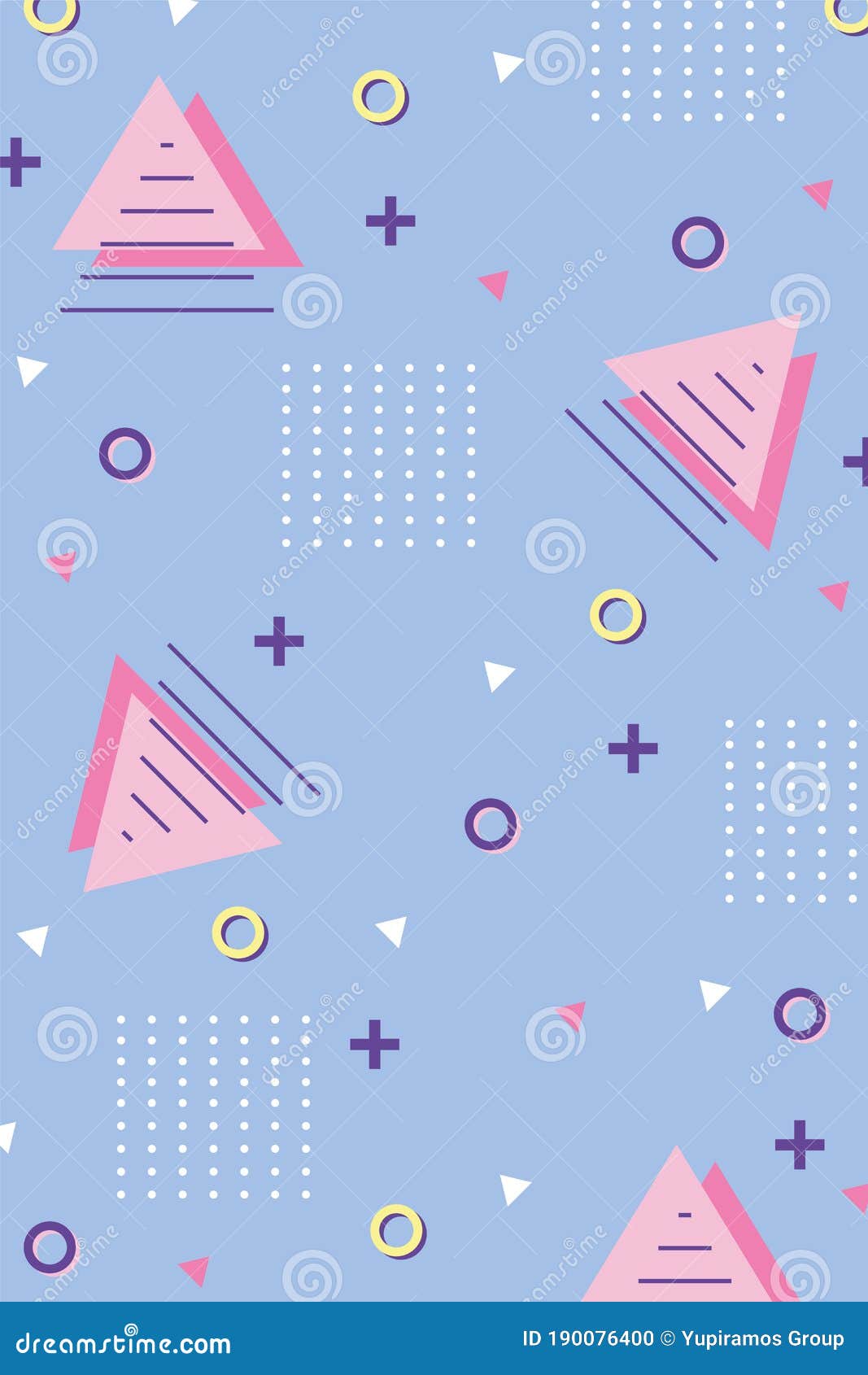 Memphis 80s 90s Style Abstract Triangles Various Shapes Background ...