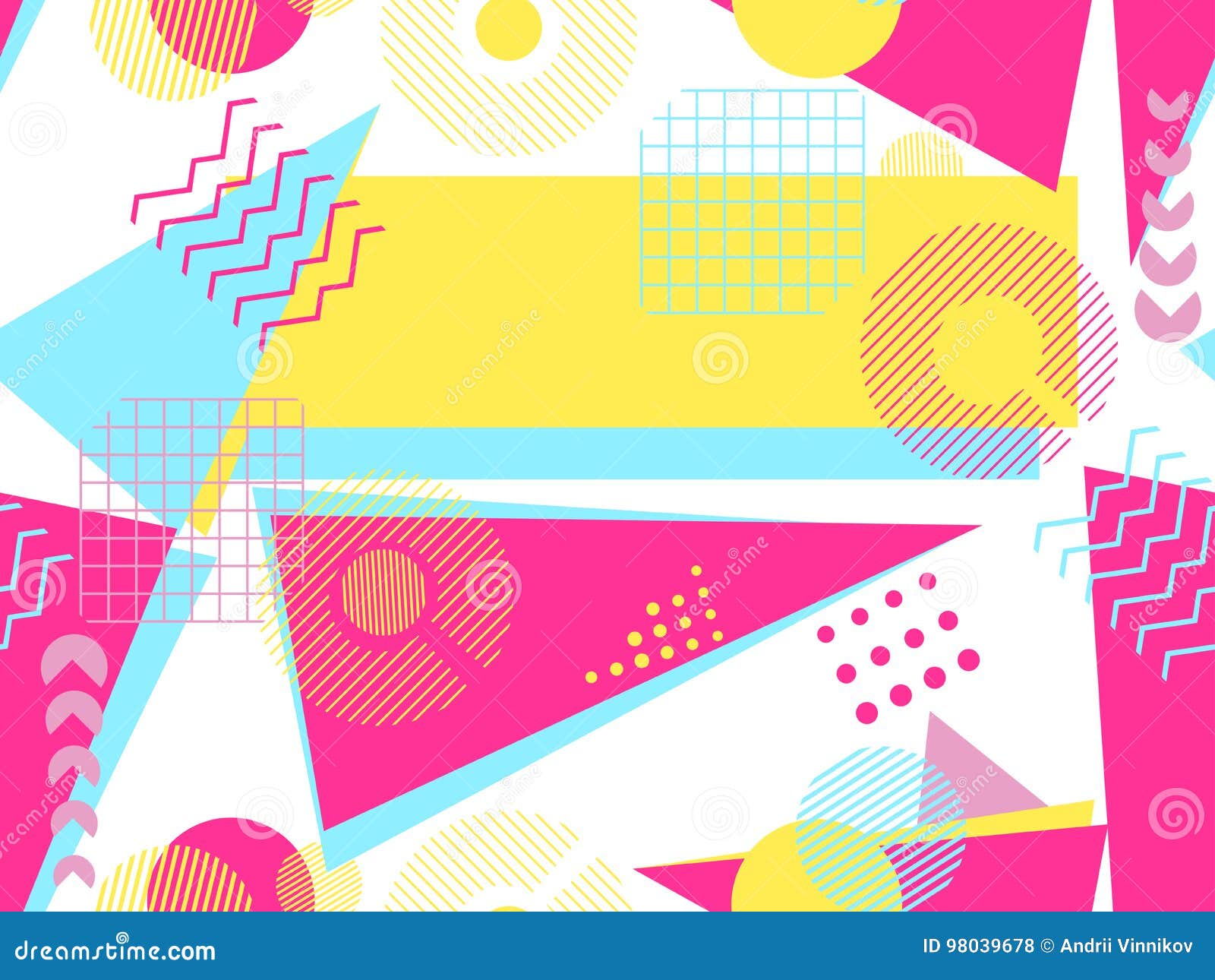 Memphis Seamless Pattern. Geometric Elements Memphis in the Style of 80 ...