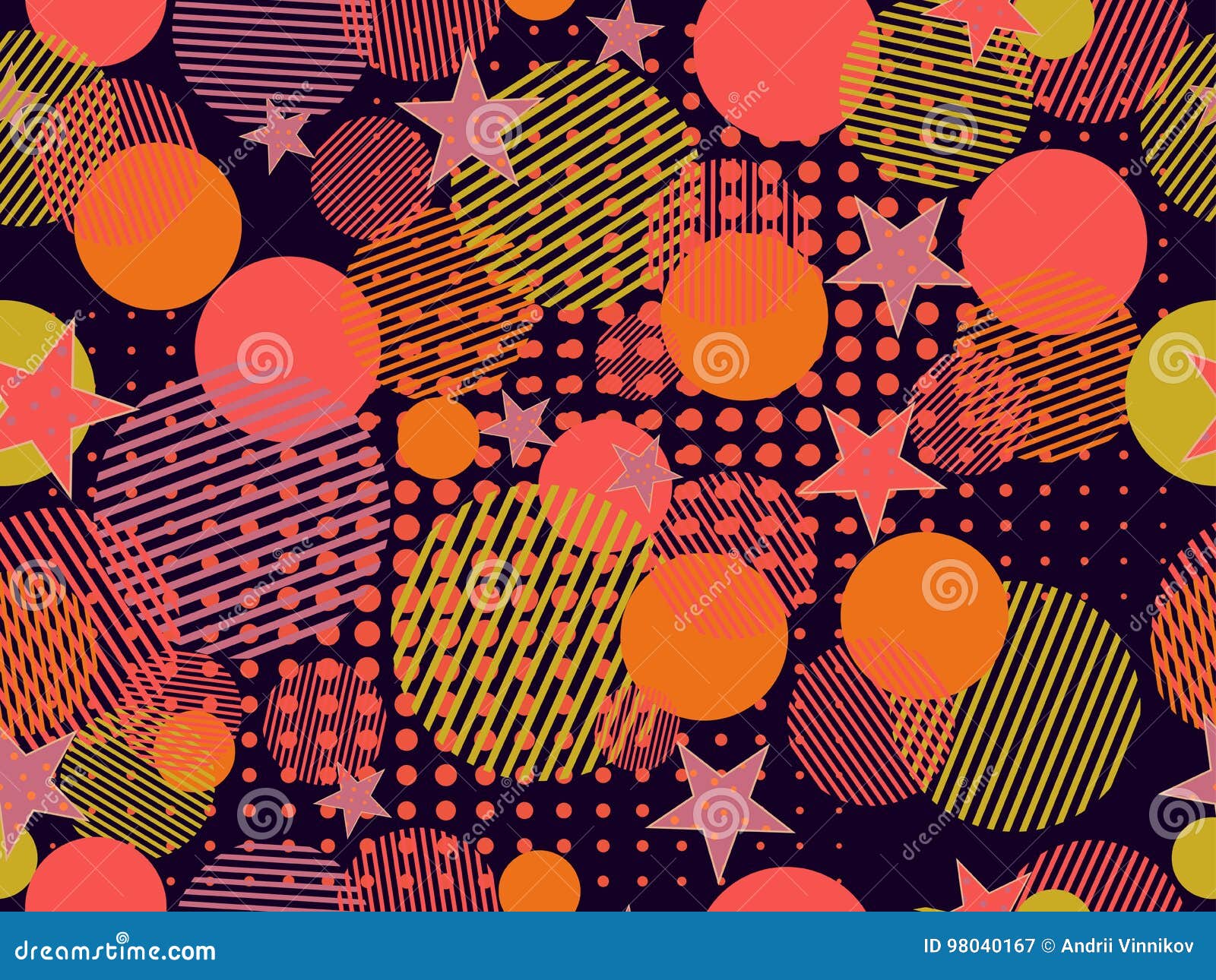 Memphis Seamless Pattern. Pop Art Dotted and Geometric Elements Memphis ... Memphis Seamless Pattern. Pop Art Dotted and Geometric Elements Memphis ...