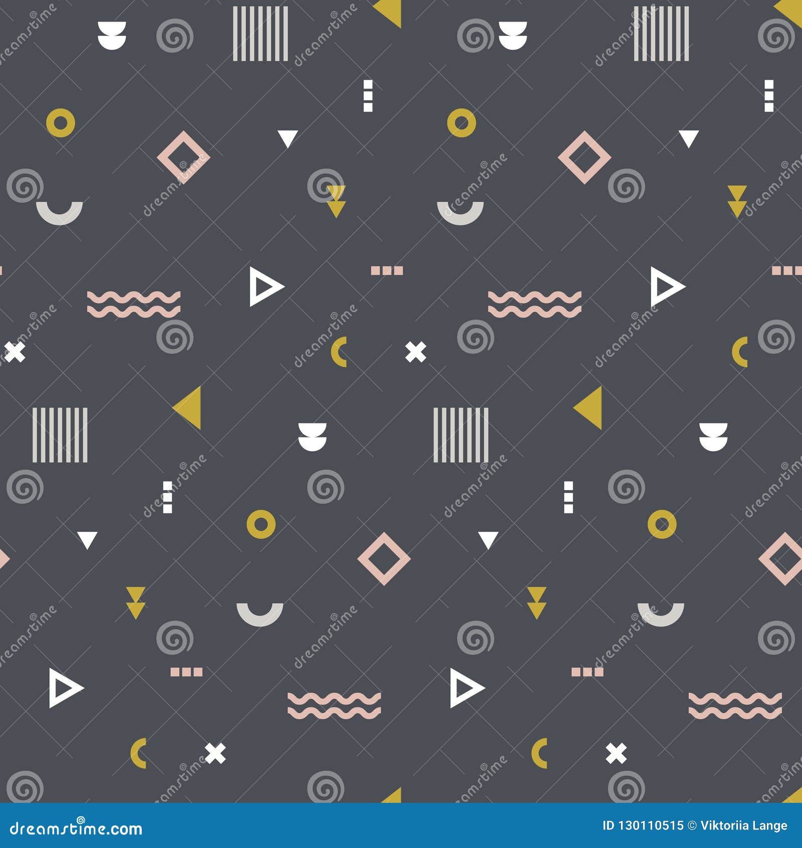 Memphis Seamless Pattern. Repetitive Print with Different Geometric ...