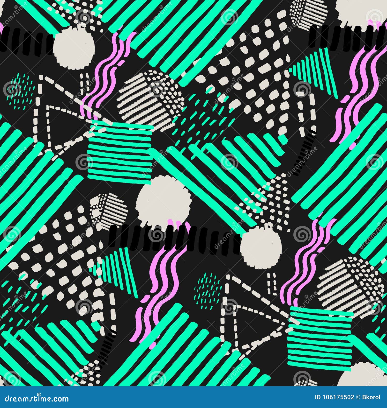 Memphis Seamless Pattern in Retro Style. Stock Vector - Illustration of ...