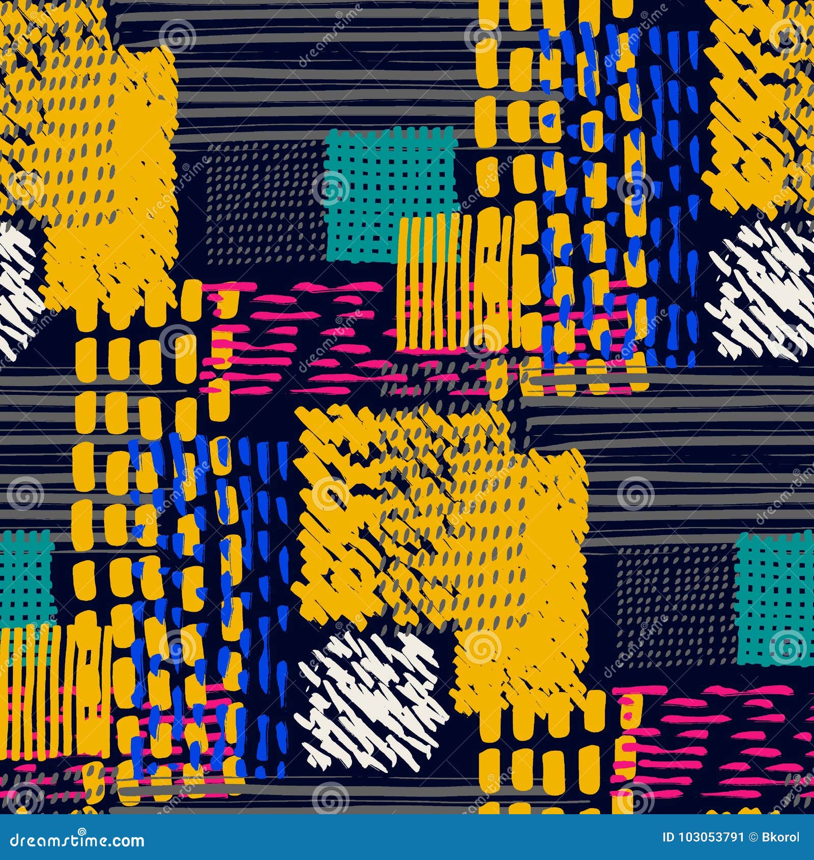 Memphis Seamless Pattern in Retro Style. Stock Vector - Illustration of ...