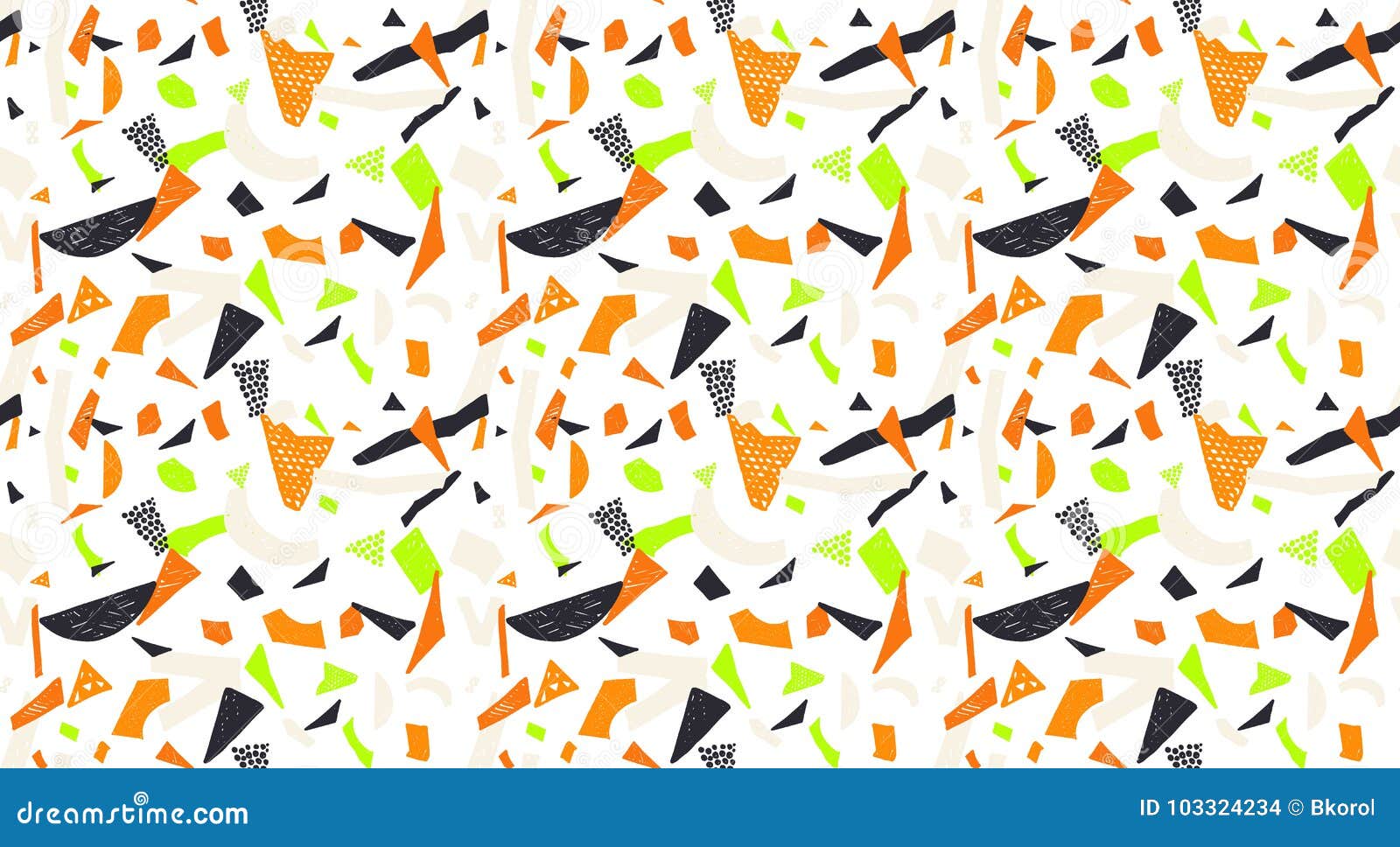 Memphis Seamless Pattern in Retro Style. Doodle Pattern Hand-drawn Pen ...