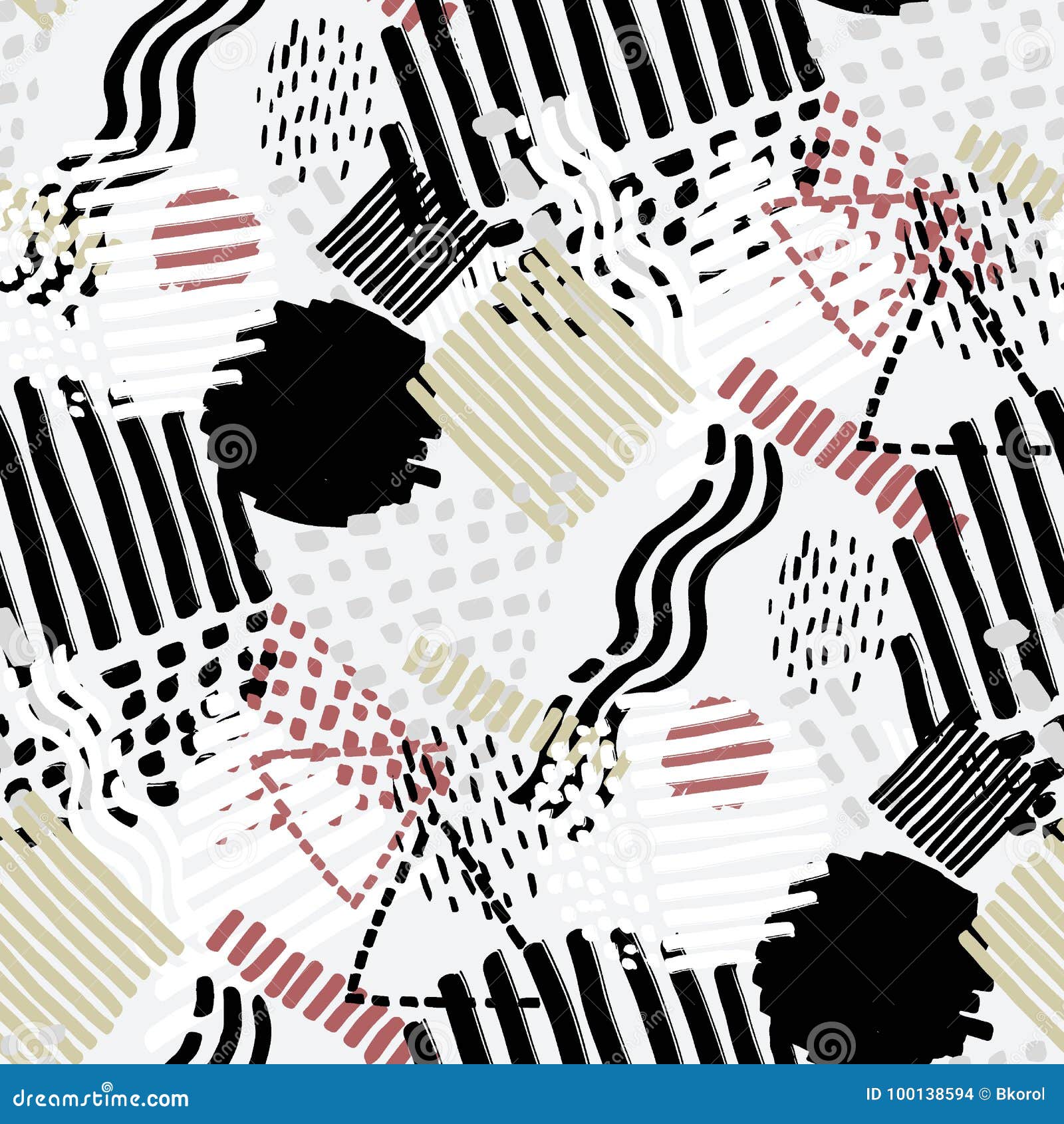 Memphis Seamless Pattern in Retro Style. Stock Vector - Illustration of ...