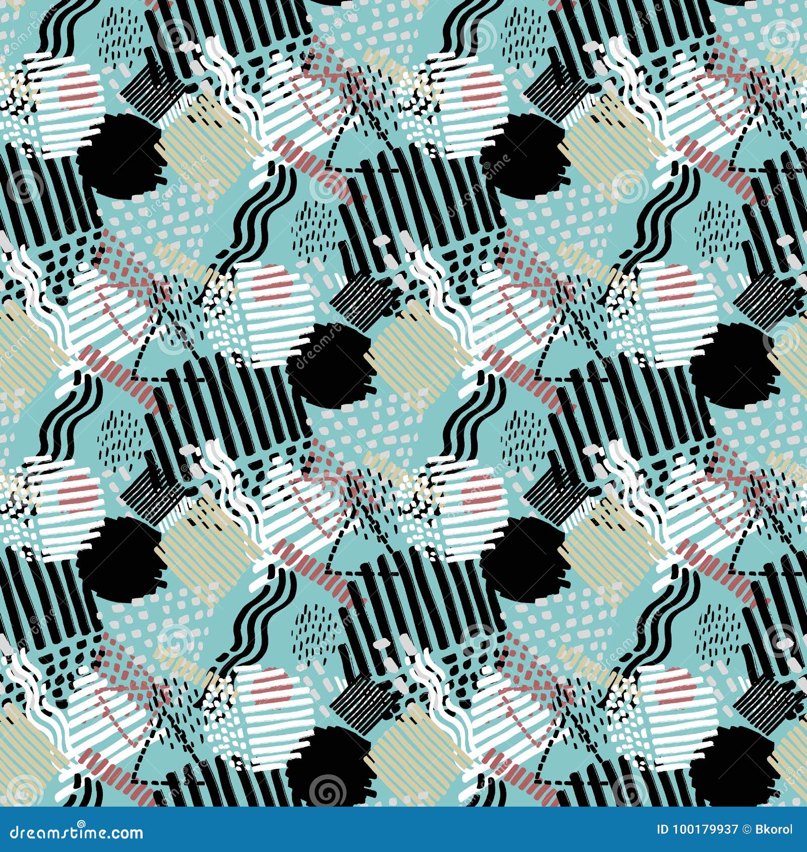 Memphis Seamless Pattern in Retro Style. Stock Vector - Illustration of ...