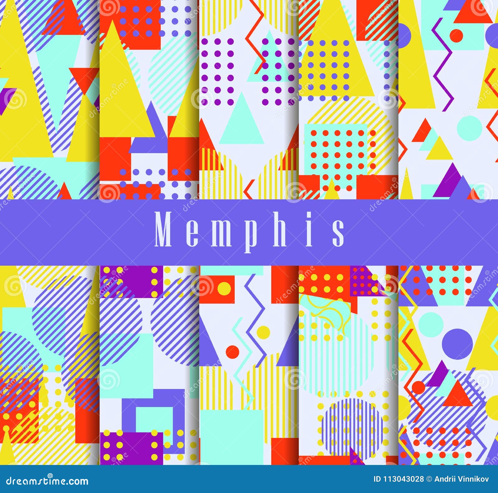 Memphis Seamless Pattern Set. Geometric Elements Memphis in the Style ... Memphis Seamless Pattern Set. Geometric Elements Memphis in the Style ...