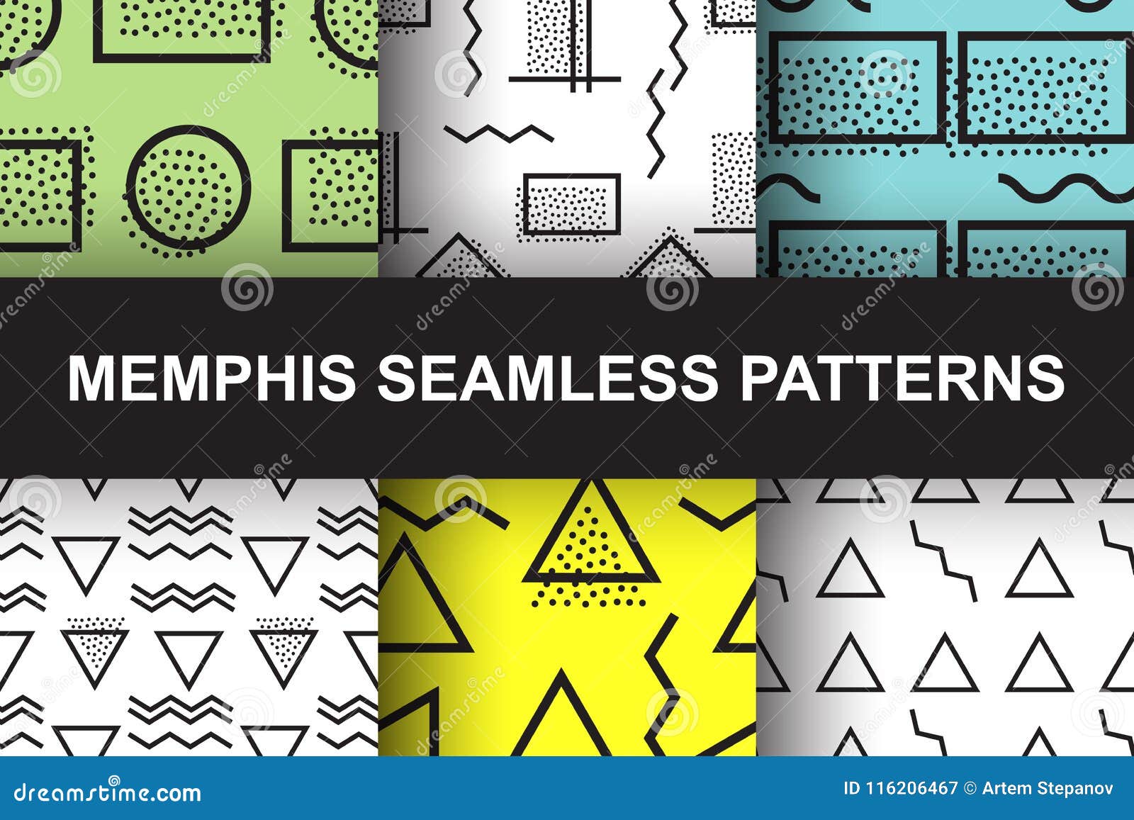 Memphis Seamless Pattern stock vector. Illustration of psychedelic - 116206467