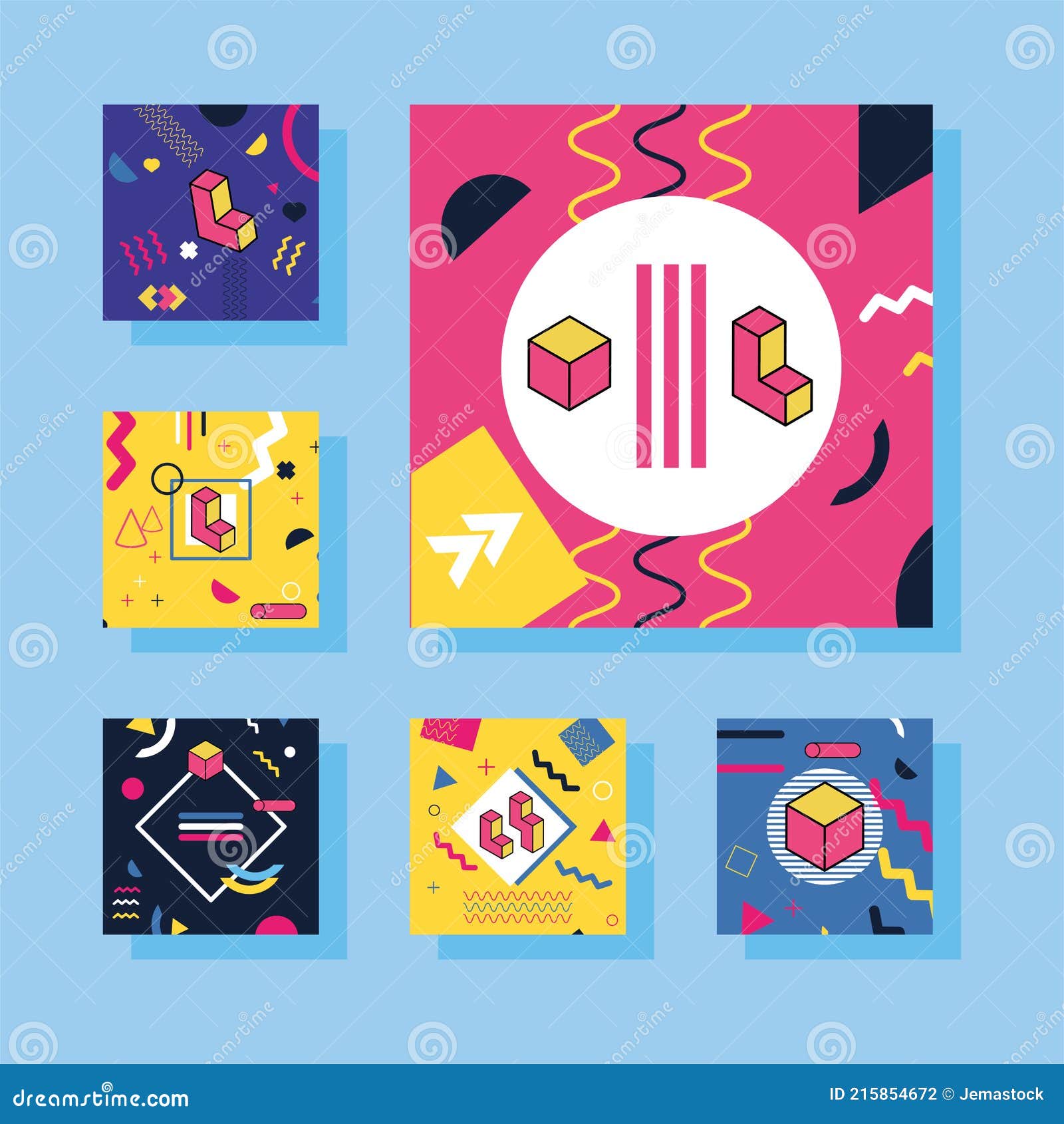 Fucsia Memphis Background Cartoon Vector | CartoonDealer.com #215850903