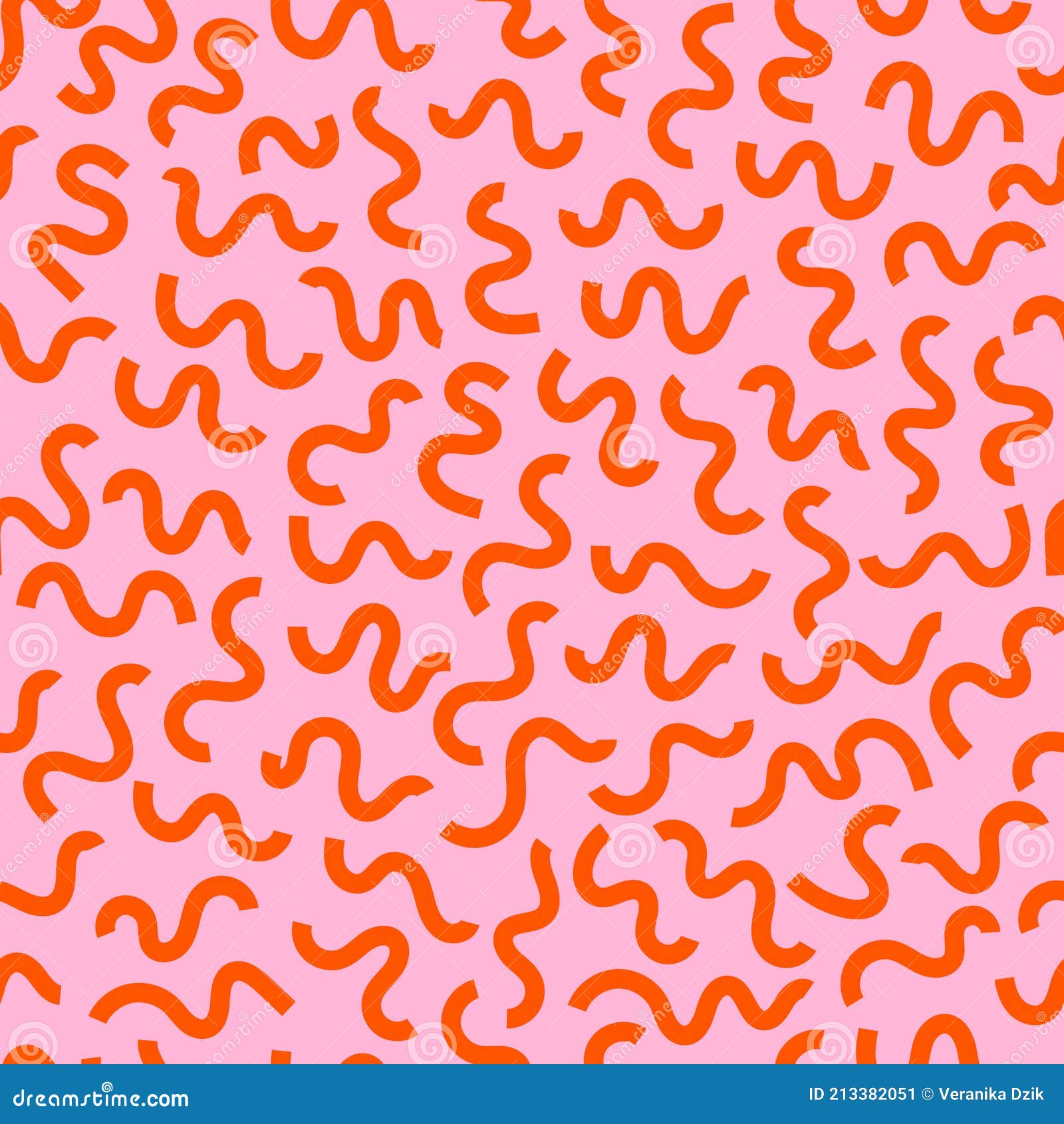Memphis Squiggle Seamless Pattern. Bold Geometric Abstract Background ...