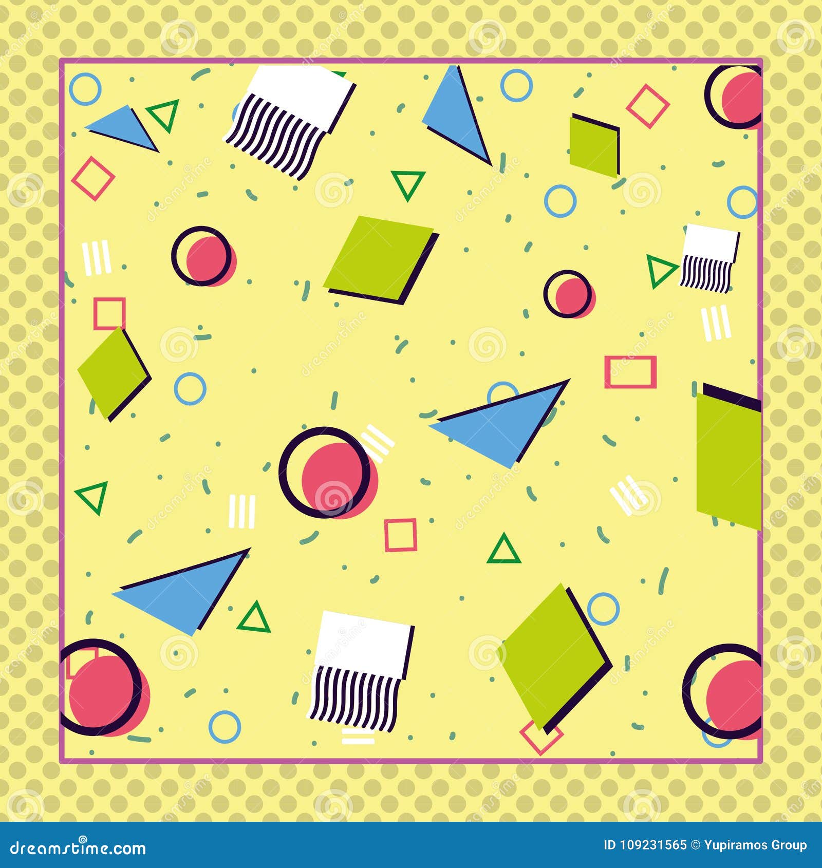 Memphis style design stock vector. Illustration of cover - 109231565