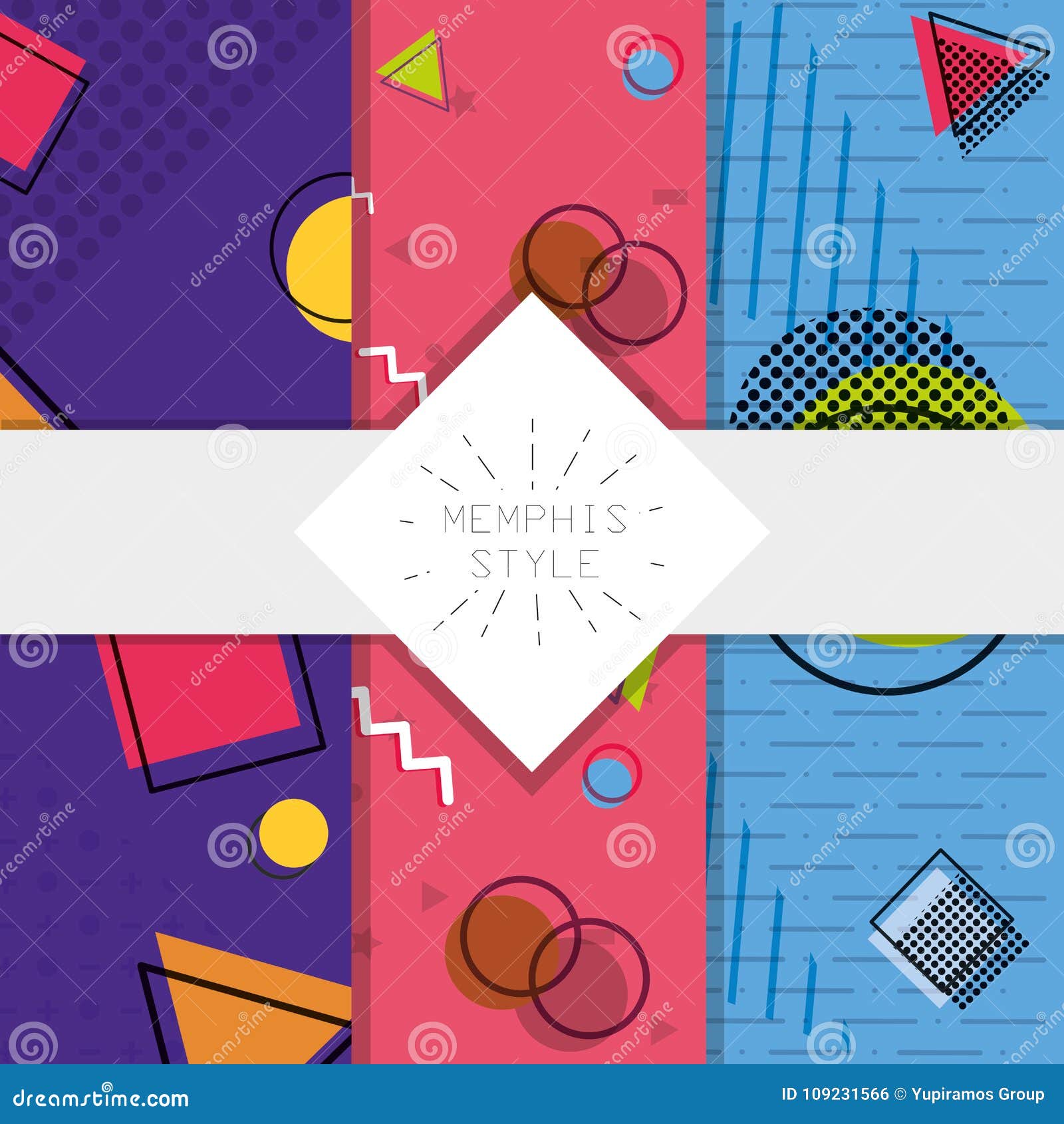 Memphis style design stock vector. Illustration of element - 109231566