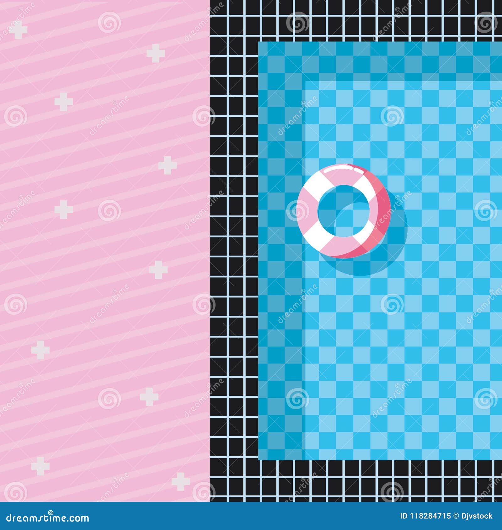 Float Icons Of Objects That Are Buoyant In Water Vector Illustration ...