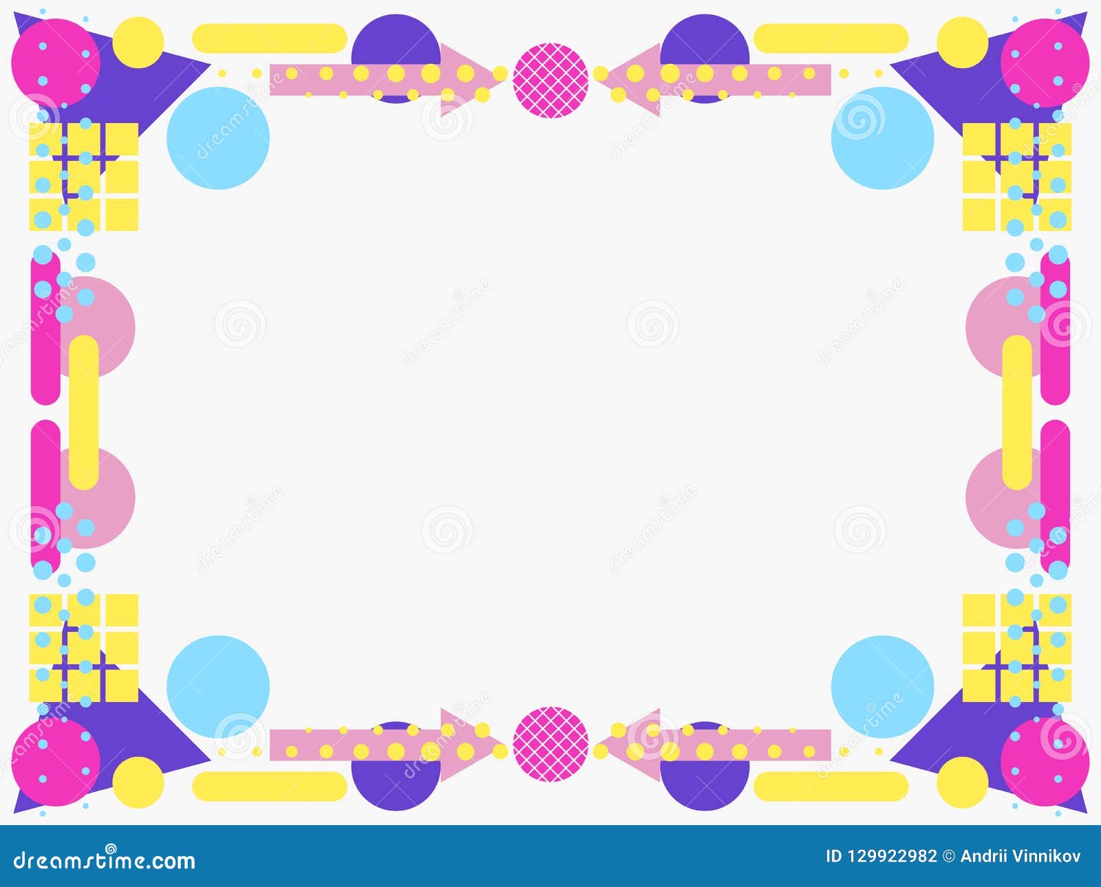 Memphis Style Frame. Geometric Objects of the 80s. Design a Template ...