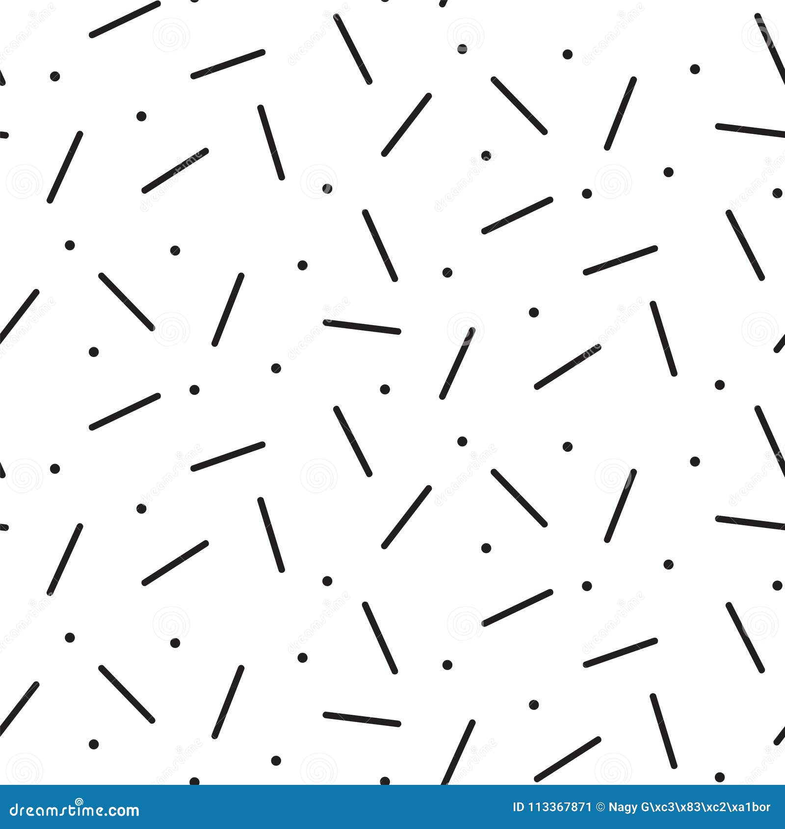 LINE and POINT TRIANGLE MEMPHIS STYLE SEAMLESS PATTERN. GEOMETRIC ...