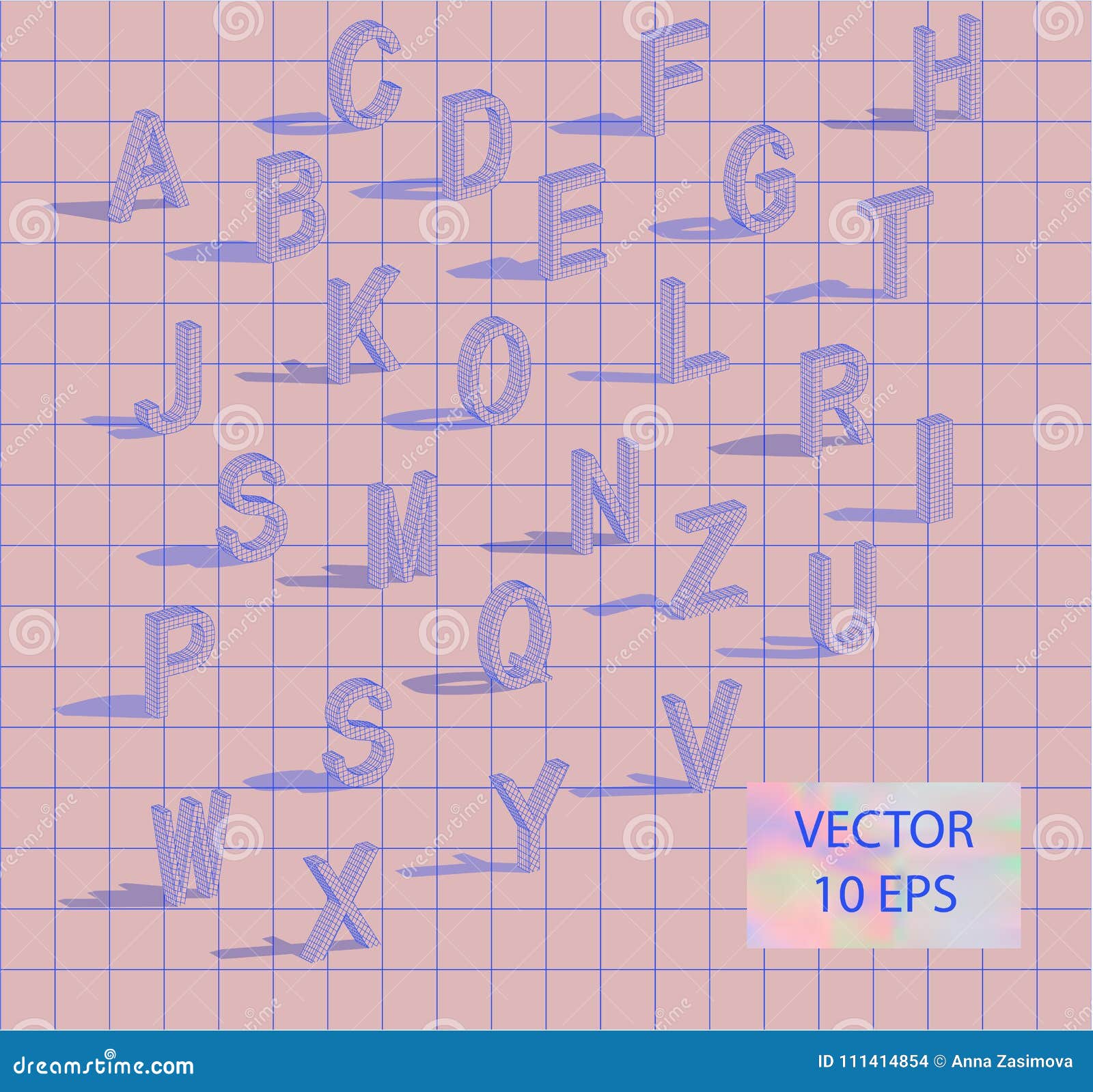 Isometric Letters with Falling Shadow. Stock Vector - Illustration of ...