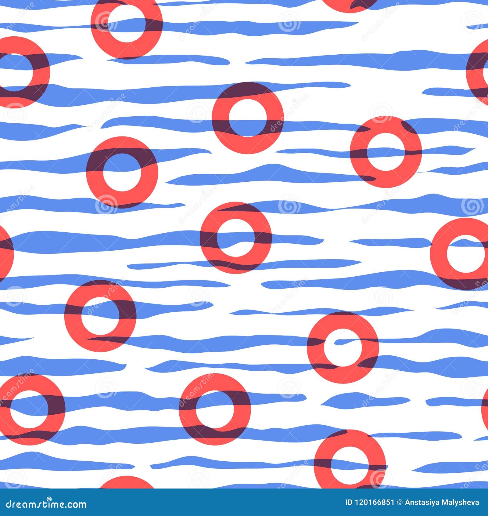 Memphis Style Red and Blue Seamless Pattern. Stock Vector ...