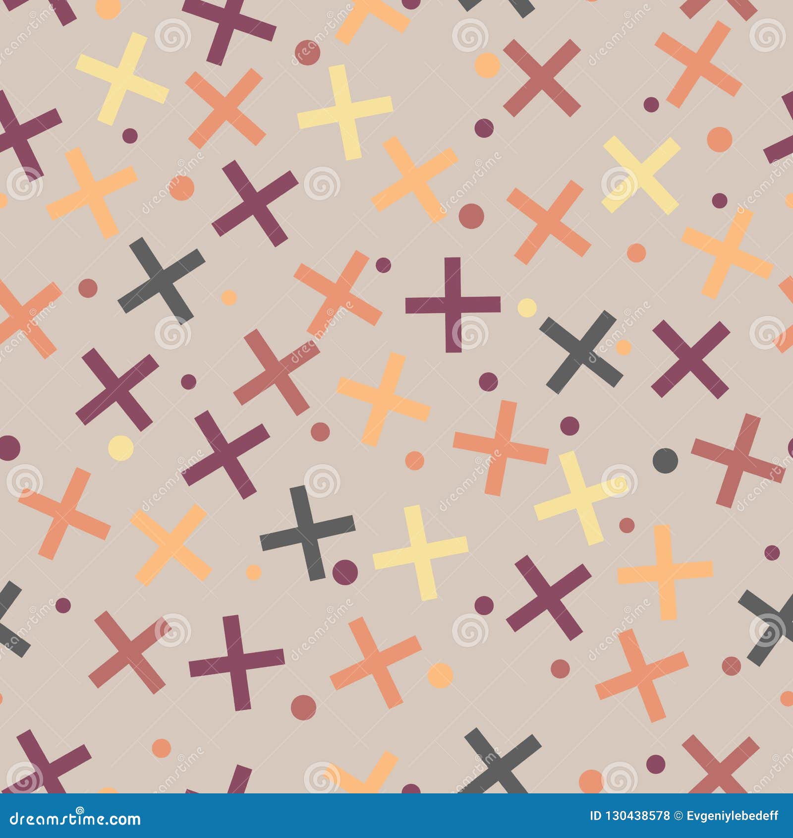 Pattern Of Crosses. Vector Illustration Of Cross Seamless Pattern ...