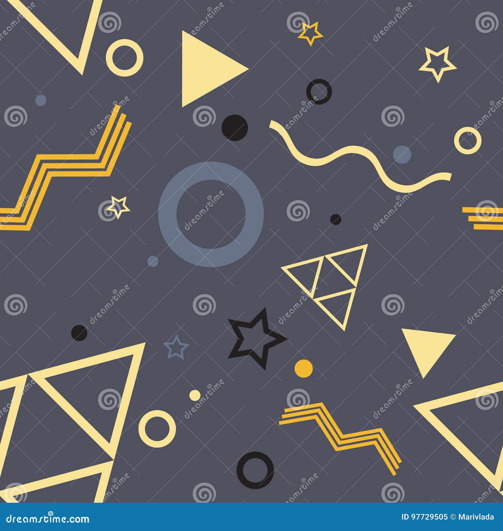 Memphis Style Seamless Pattern Stock Vector - Illustration of design ...