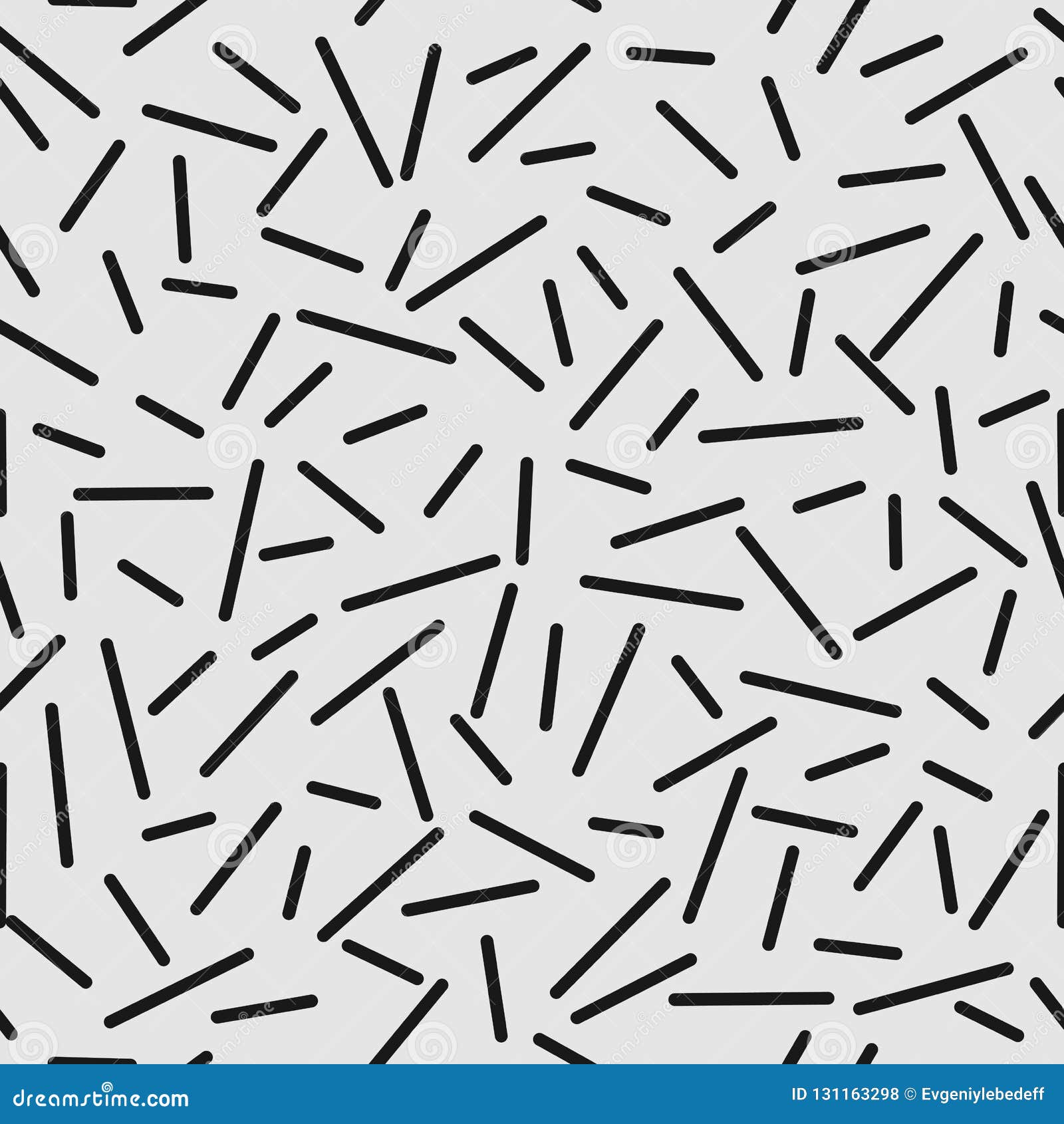 Memphis Style Seamless Pattern. Lines with Different Size and Slope ...