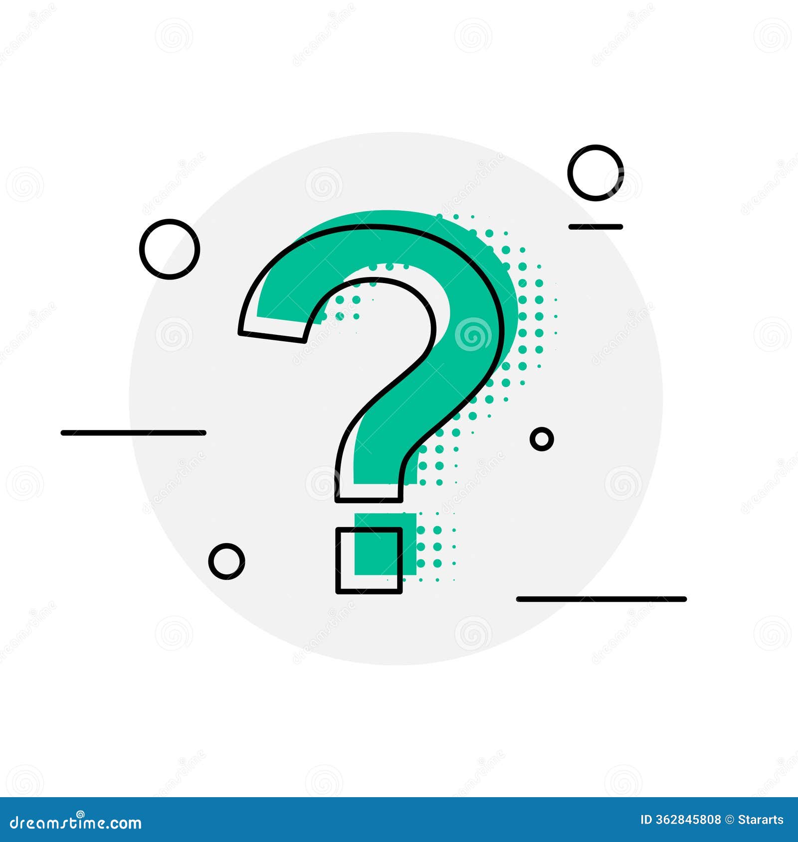Memphis Style Web Help and Support Question Mark Sign Template Design ...