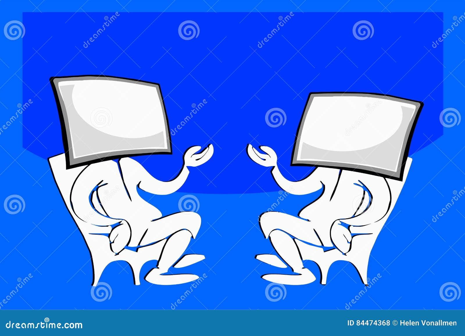 Menâ€™s Sitting with Computer Face Stock Vector - Illustration of ...