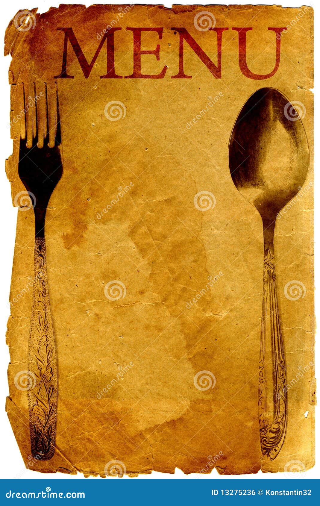 Menú del viejo estilo stock de ilustración. Ilustración de edad - 13275236