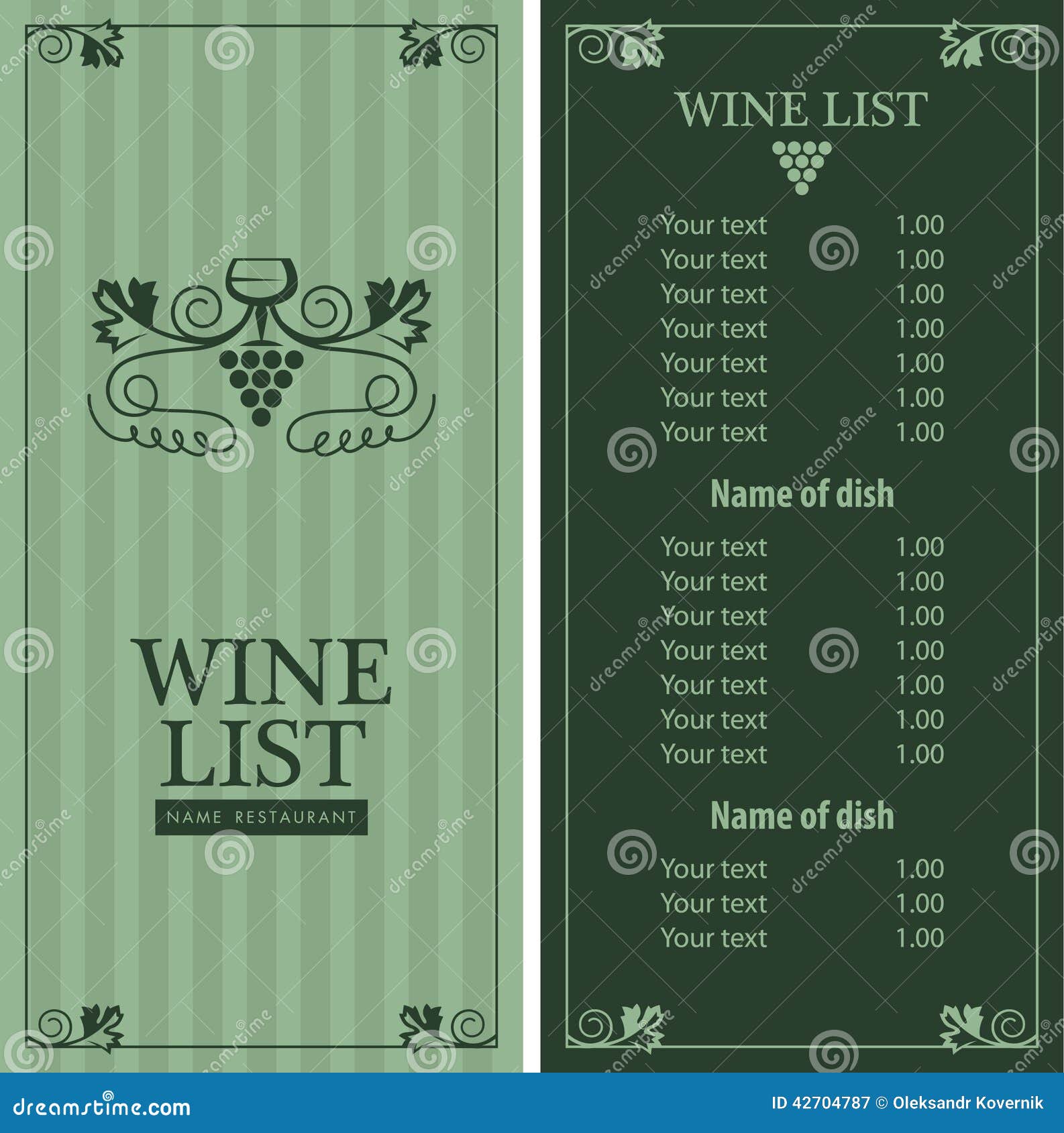 Menú del vino ilustración del vector. Ilustración de botella - 42704787