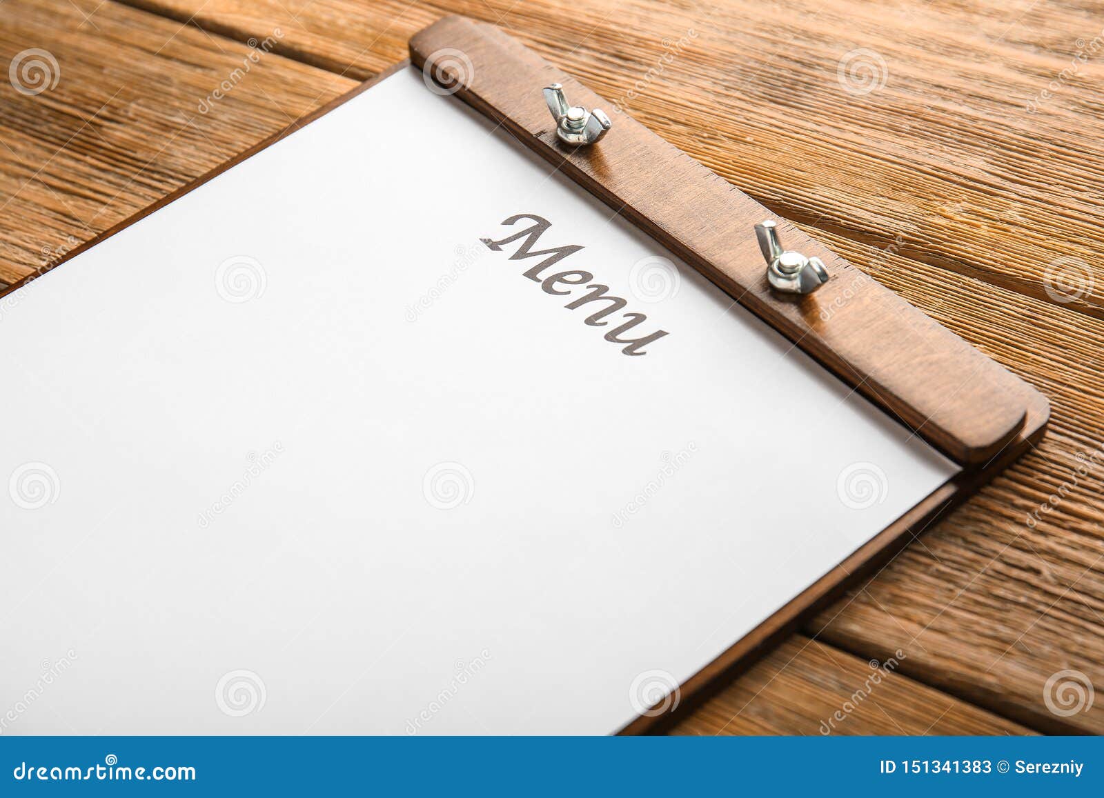 Menú En Blanco En La Tabla De Madera Imagen de archivo - Imagen de ...