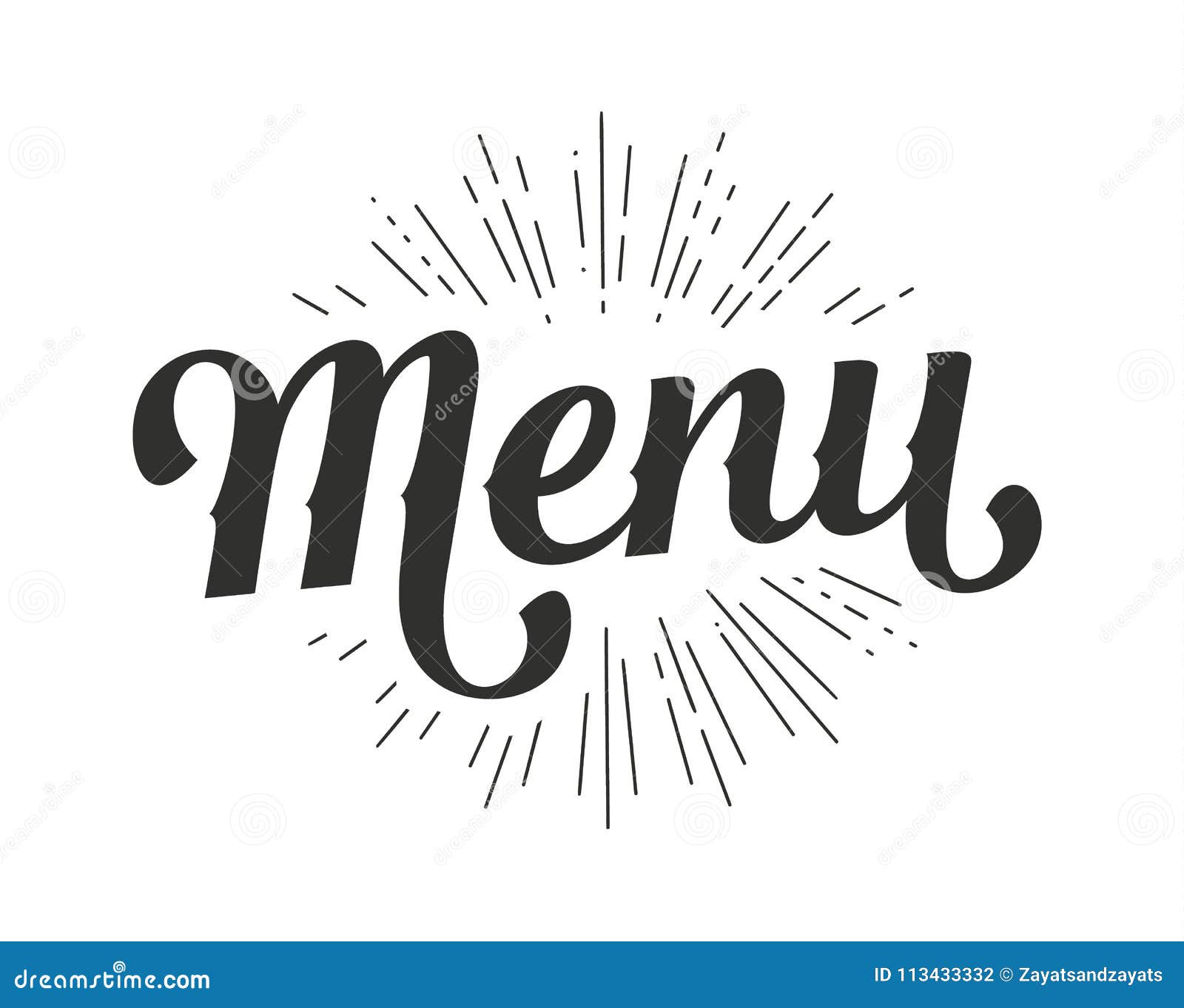 Menü-Vektor-Beschriftung vektor abbildung. Illustration von kennsatz ...