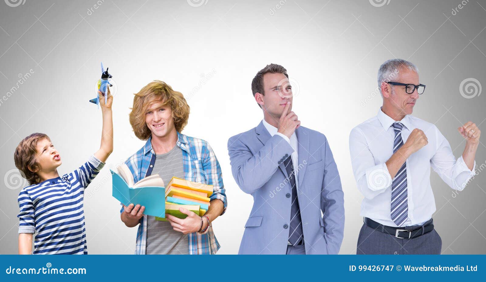Men of Age Generations Growing Up Stock Image - Image of academic ...