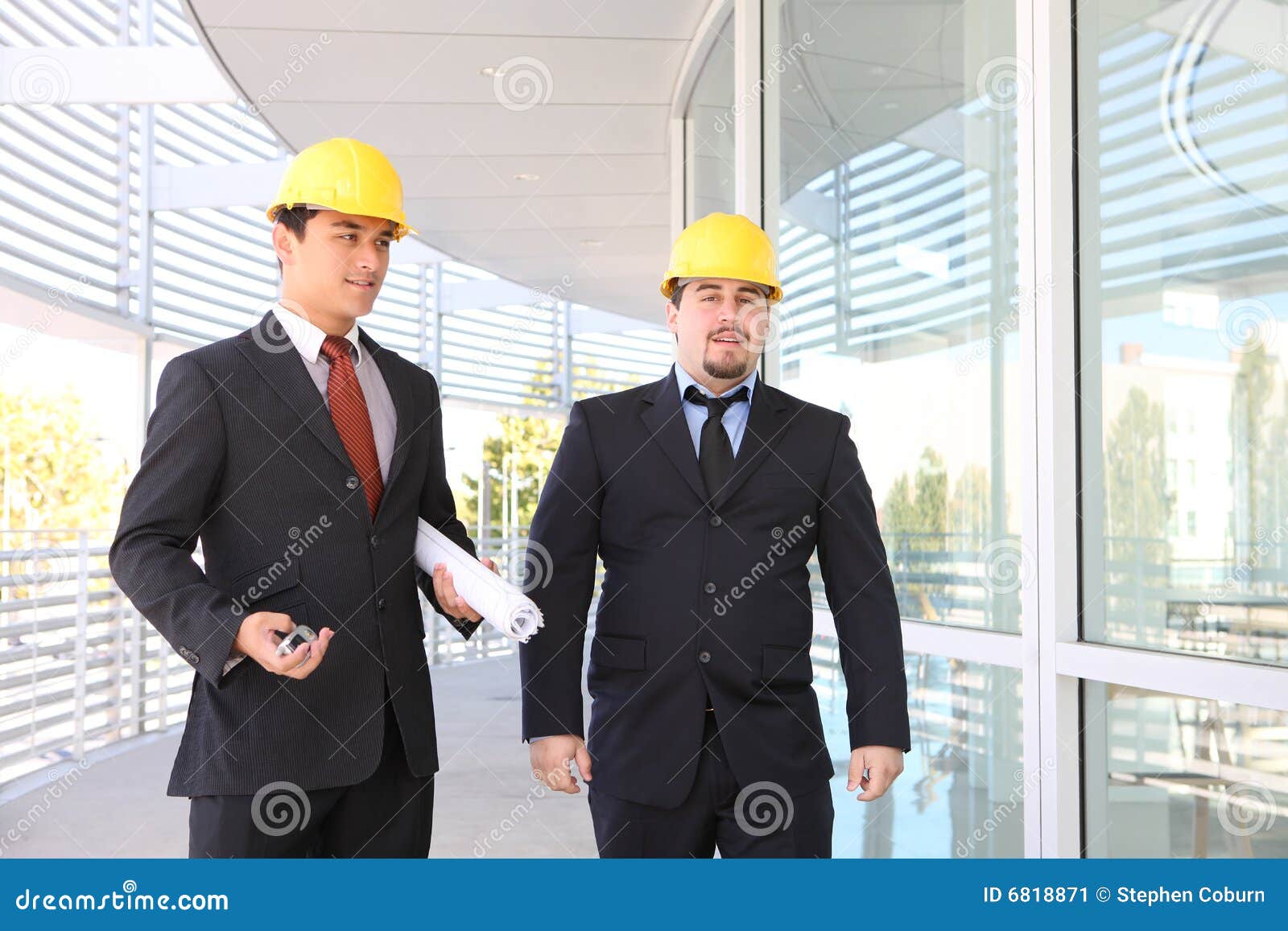 Men Architects on Construction Site Stock Image - Image of development ...